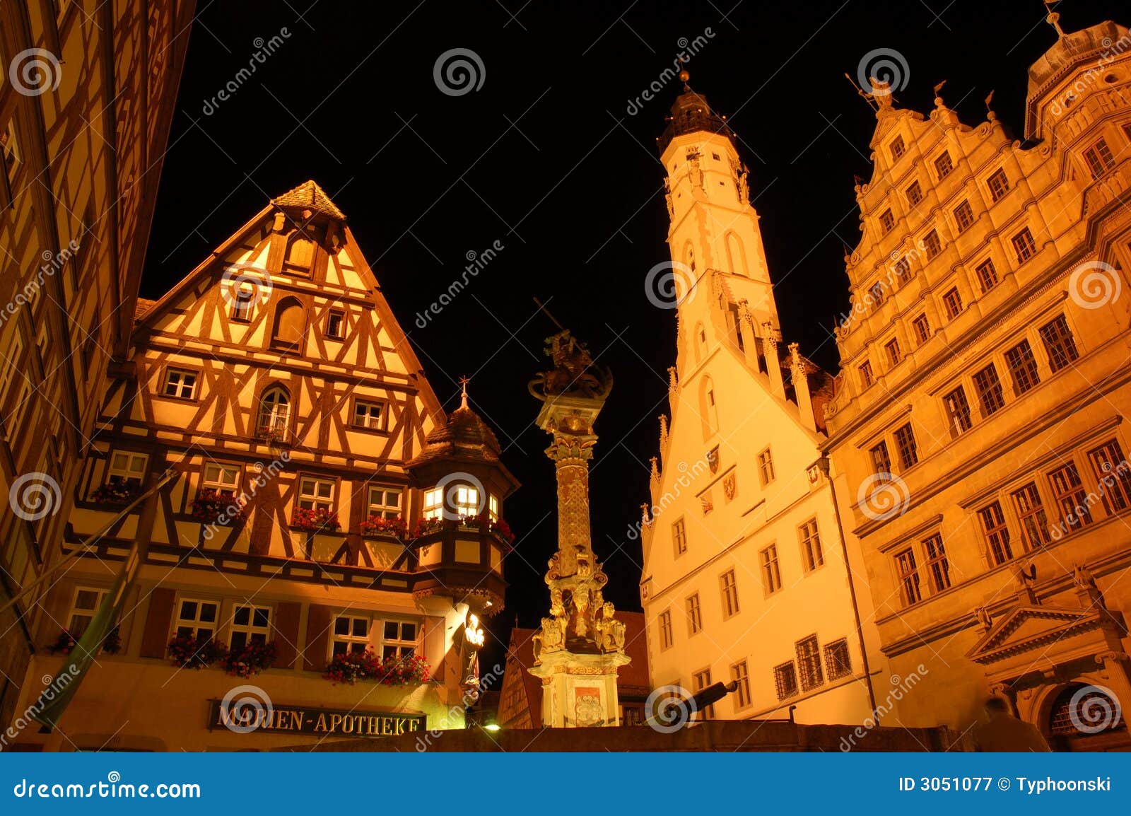 Nightshot in German town stock image. Image of watching - 3051077