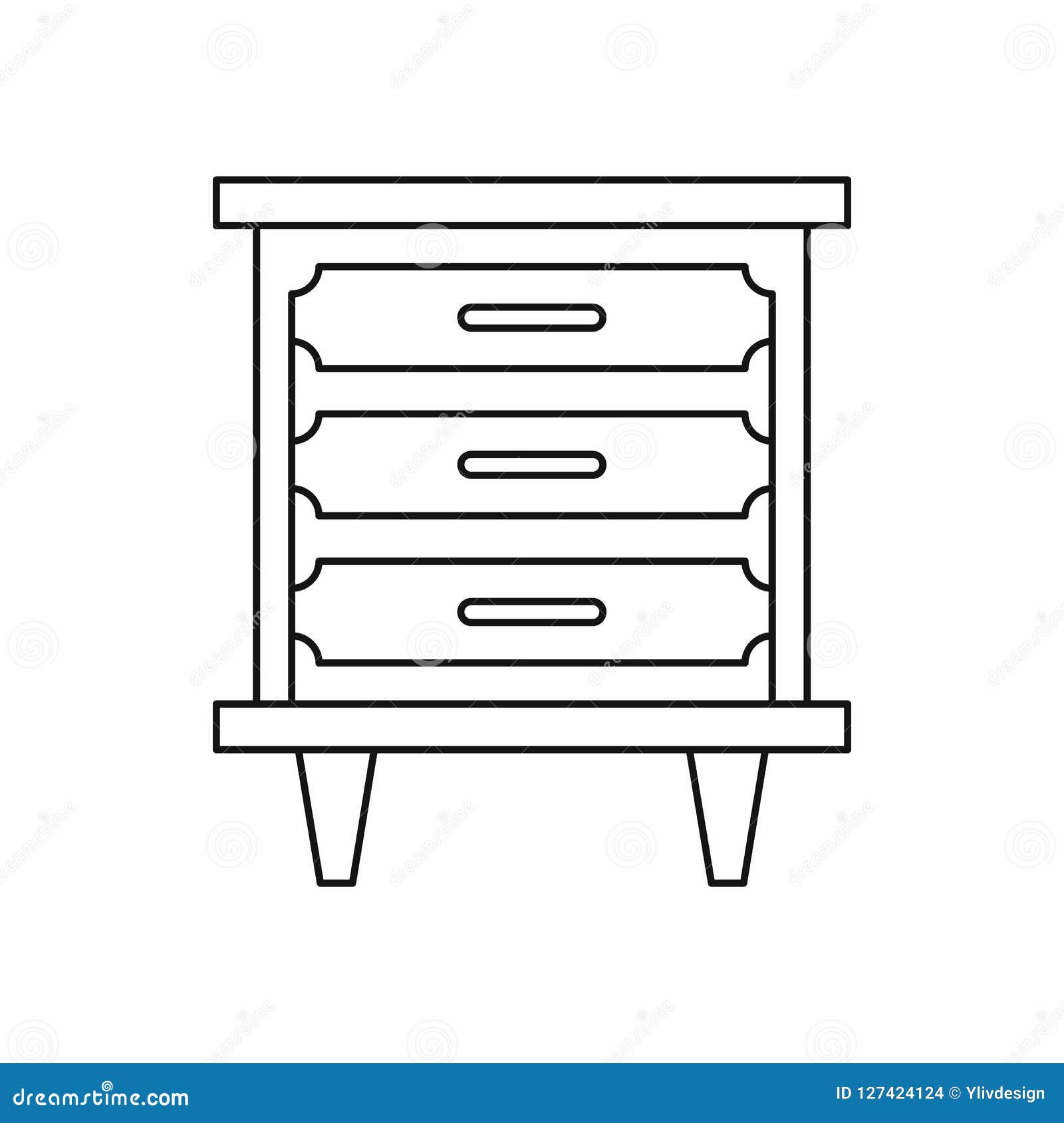 Nightstand Icon in Outline Style Stock Illustration - Illustration of ...