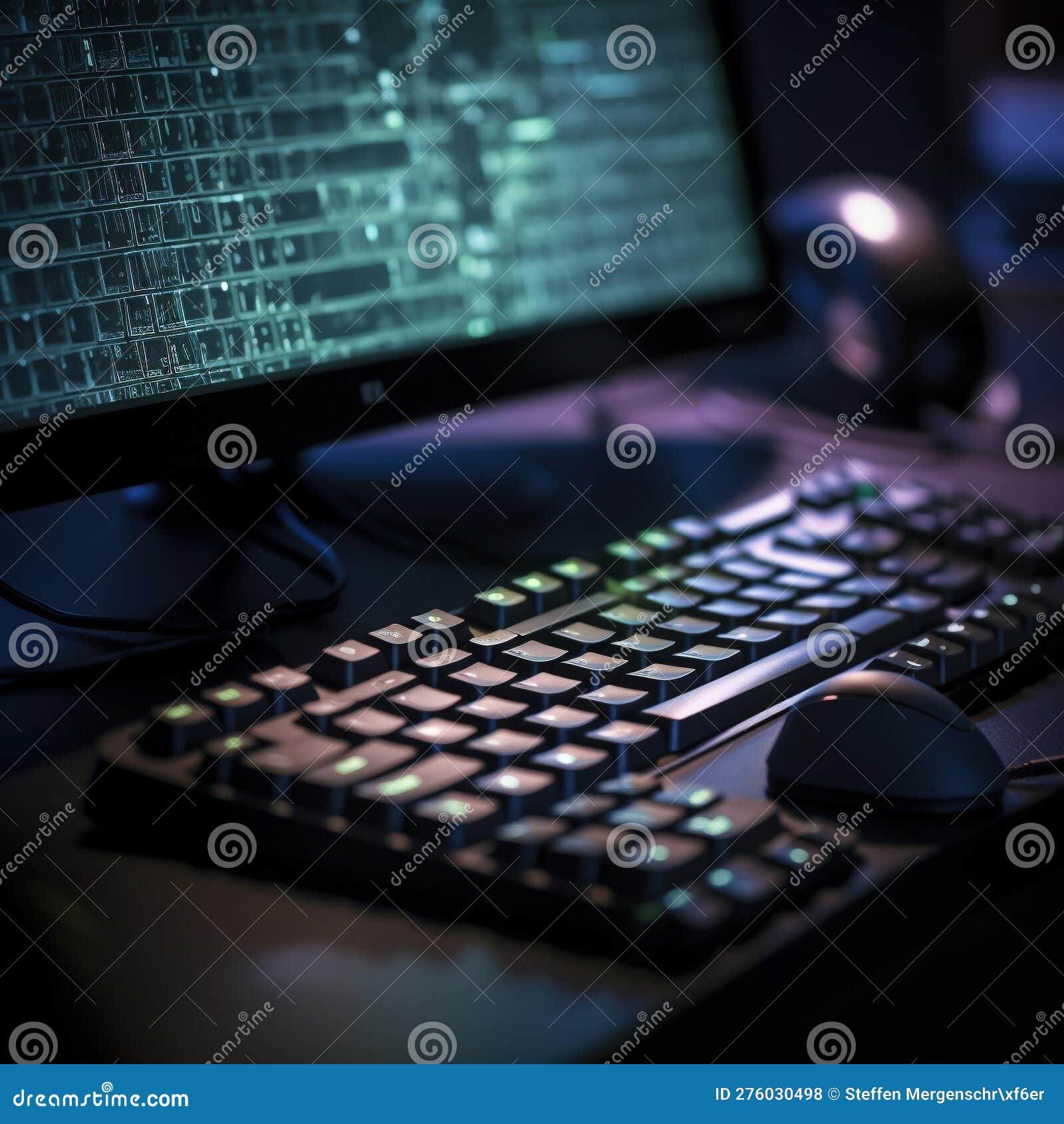 Nighttime Coding Session With Keyboard And Mouse Stock Illustration Illustration Of Mouse