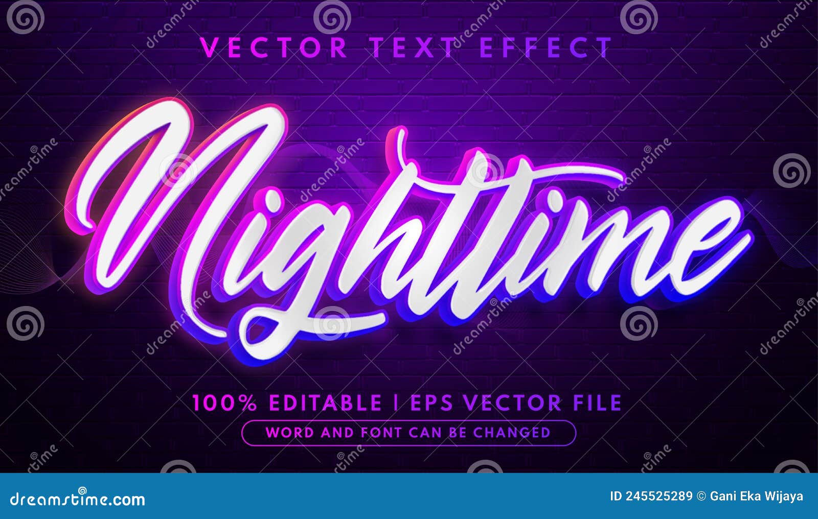 Nighttime Text Style Template Stock Vector - Illustration of actress ...