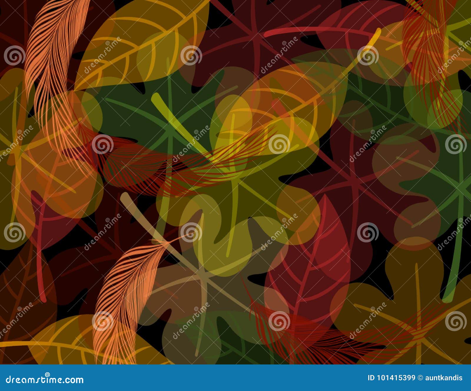 Nighttime Fall Foliage stock illustration. Illustration of yalellow ...