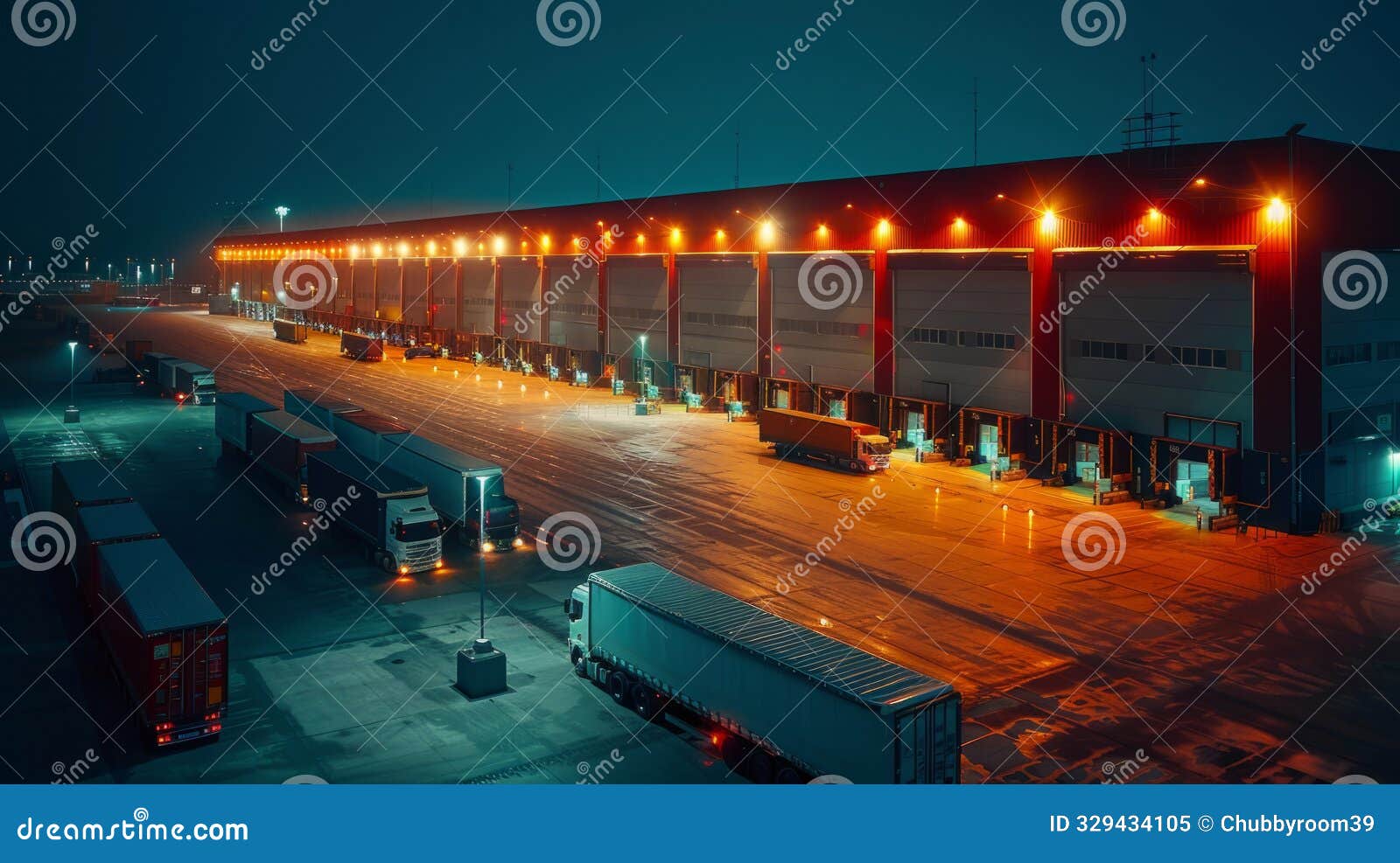 Nighttime Operations At A Bustling Industrial Port: Container Storage ...