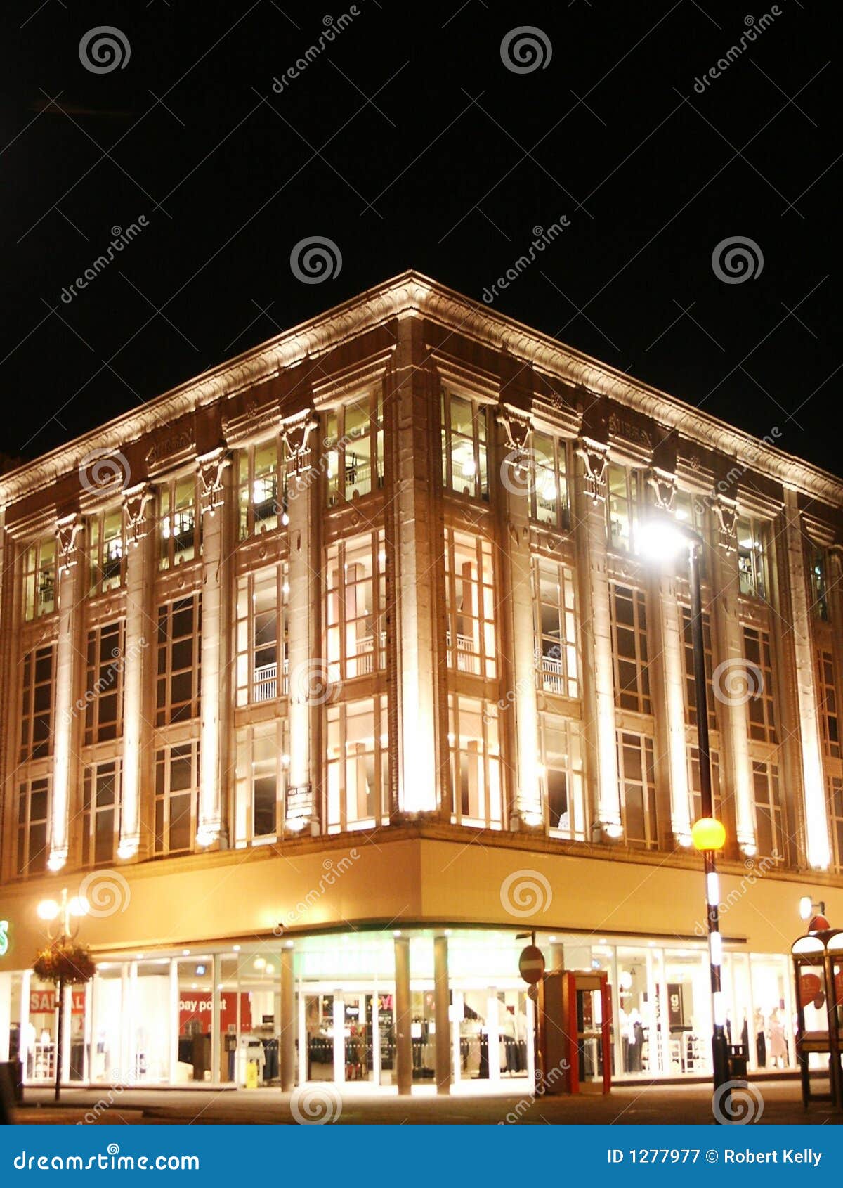 Nighttime retail stock image. Image of shopping, purchasing - 1277977