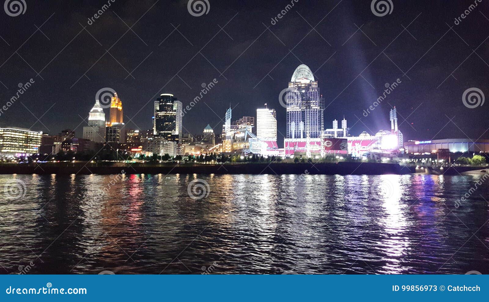 Cinncinnati, Ohio Riverfront at Night! Editorial Stock Photo - Image of ...
