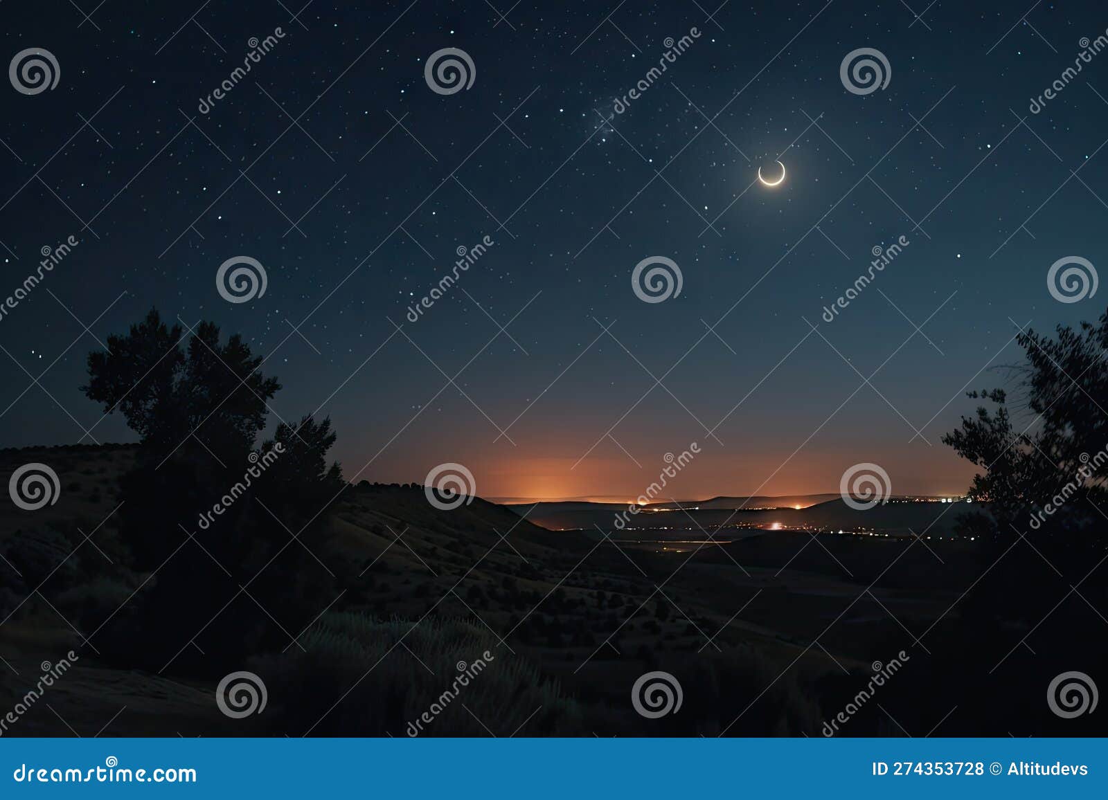 Nighttime Sky with Moon and Stars, during Total Eclipse Stock ...