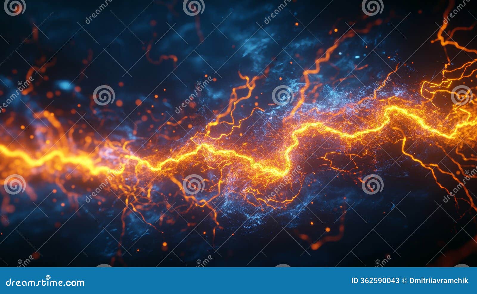 During a Nighttime Thunderstorm, Dynamic Lightning Bolts Brighten the ...