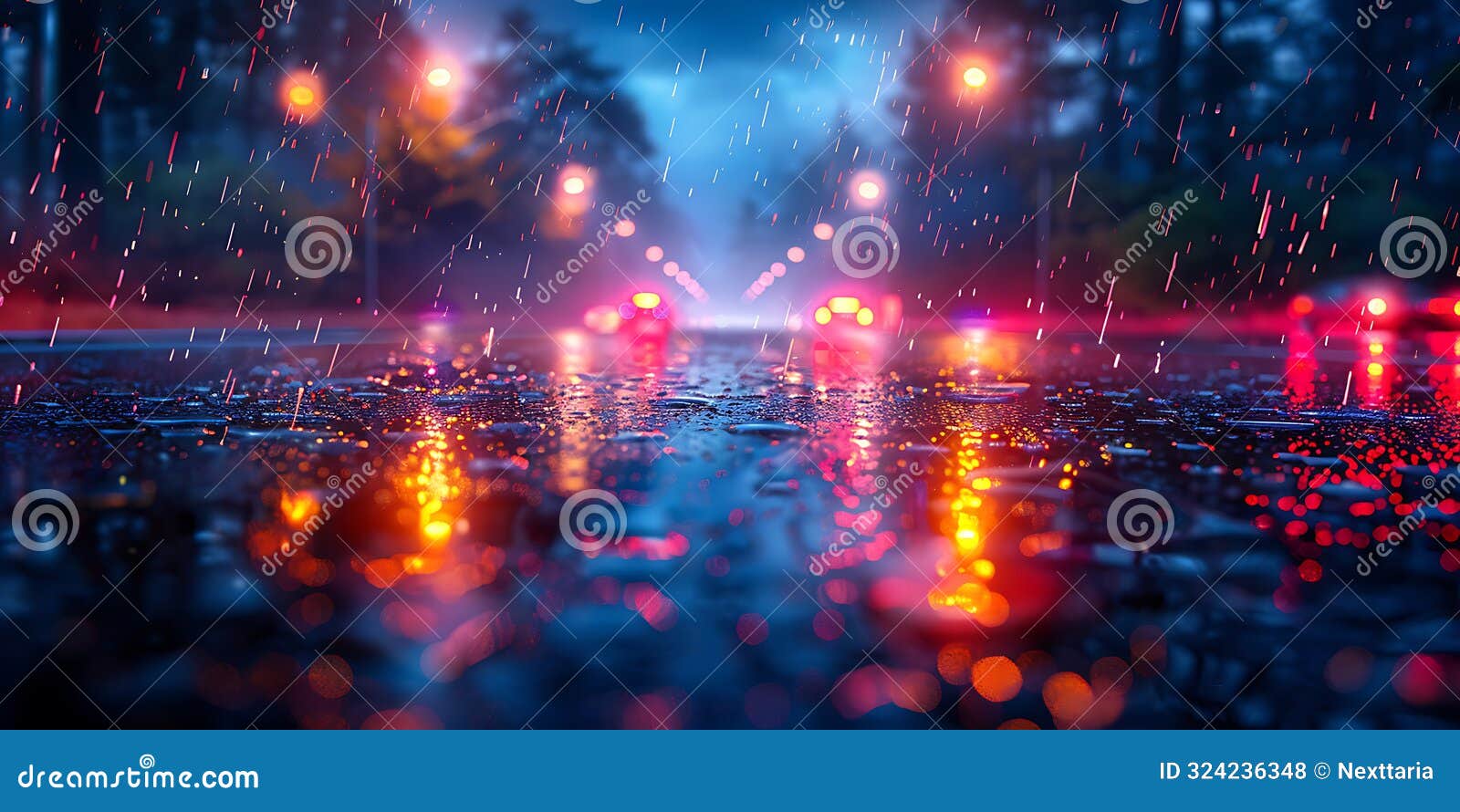 Nighttime Traffic Stop in Action Stock Illustration - Illustration of ...