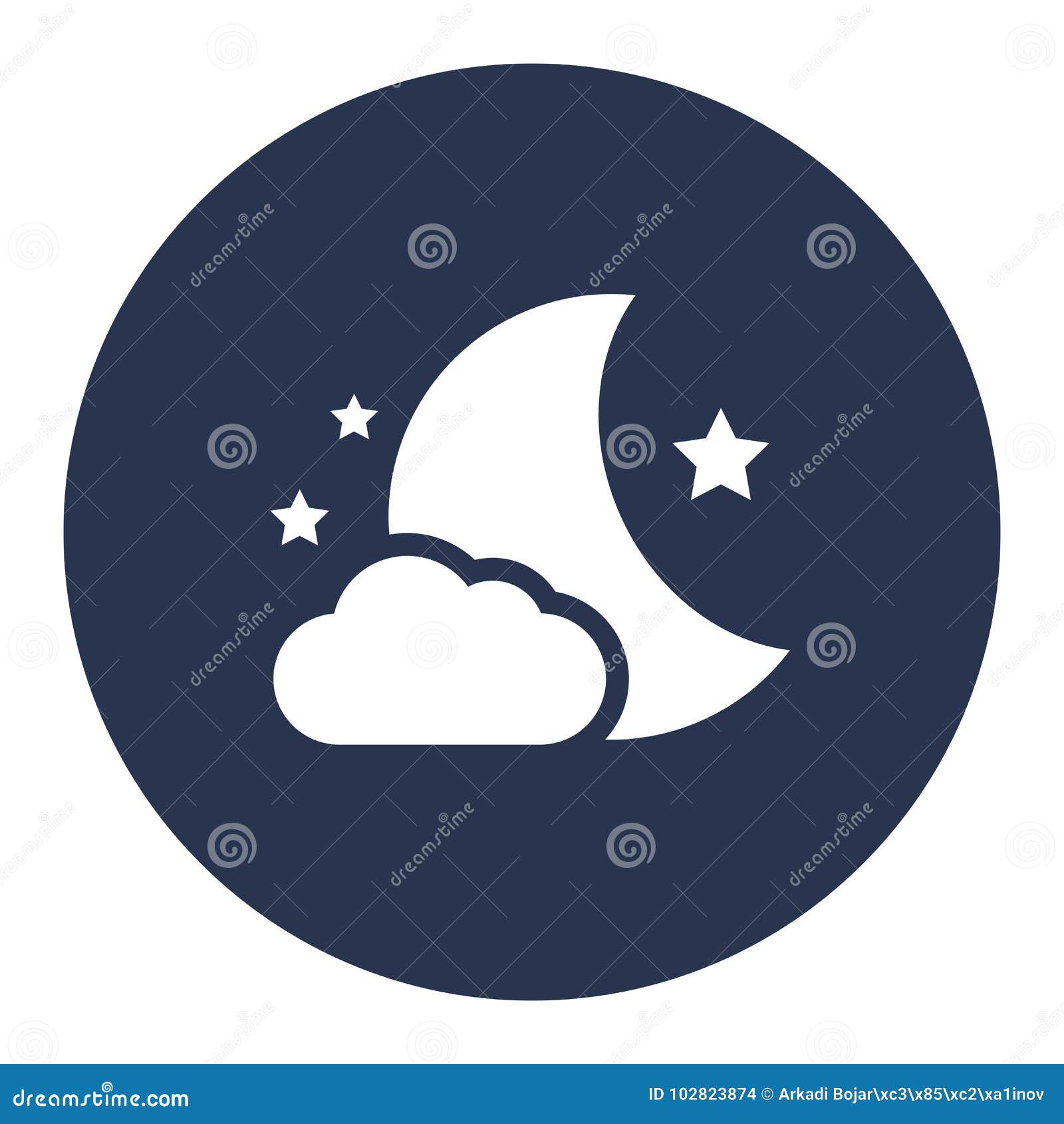 Nighttime vector icon stock vector. Illustration of blue - 102823874