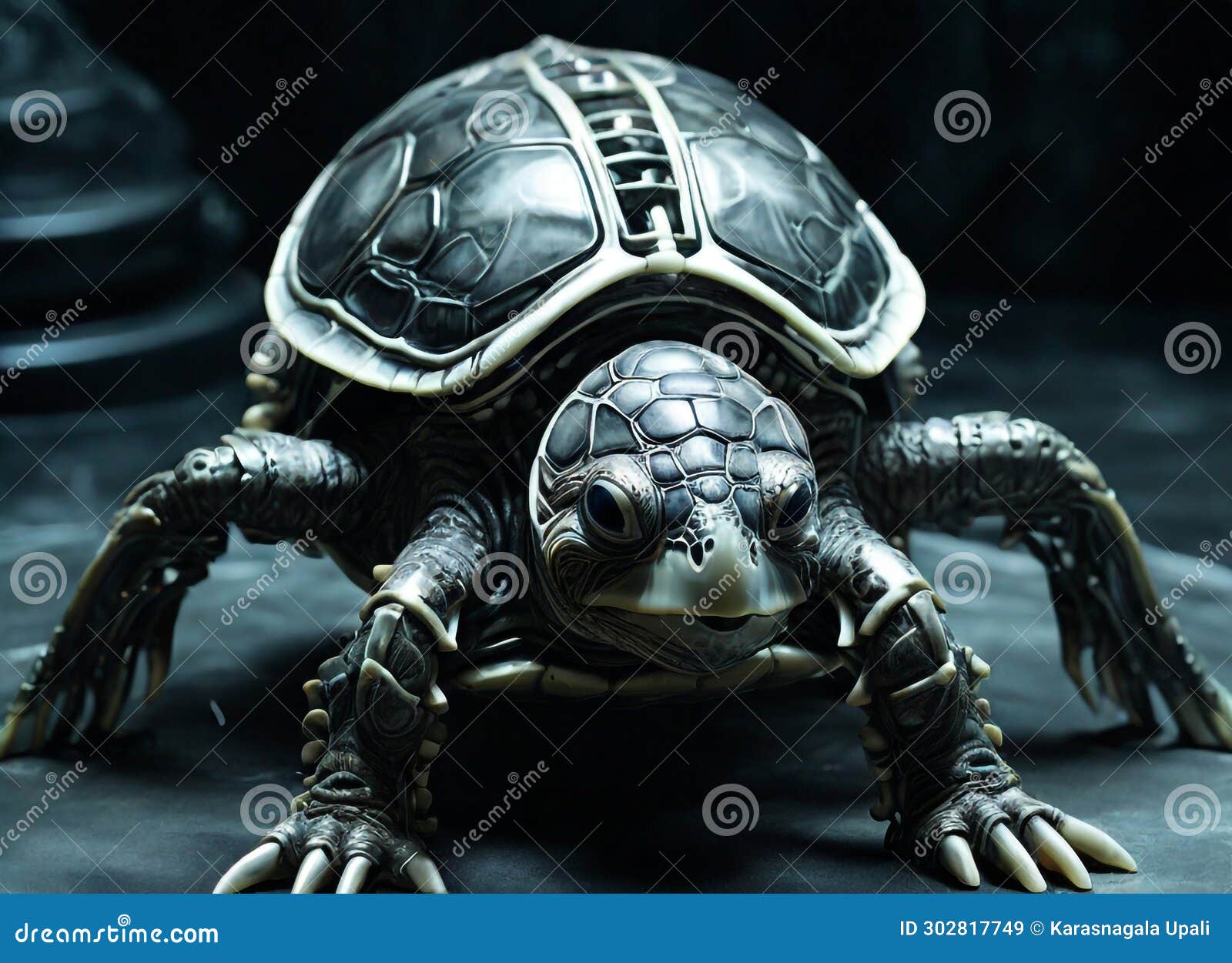 Nighttime Visuals of a Tortoise Sculpture in Sublime Detail Stock ...