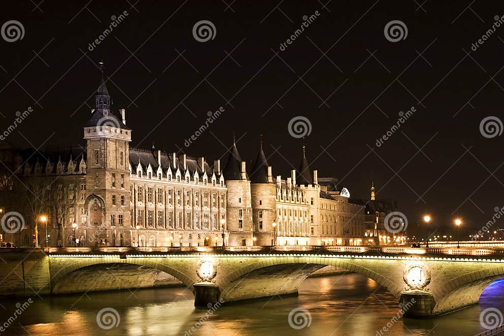 Nightview of Bastille Prison Stock Photo - Image of light, central ...