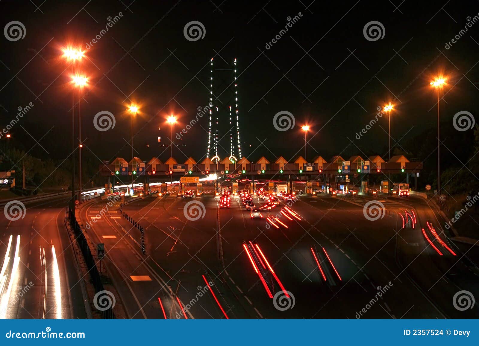 Nightview on toll road stock photo. Image of cars, outdoor - 2357524