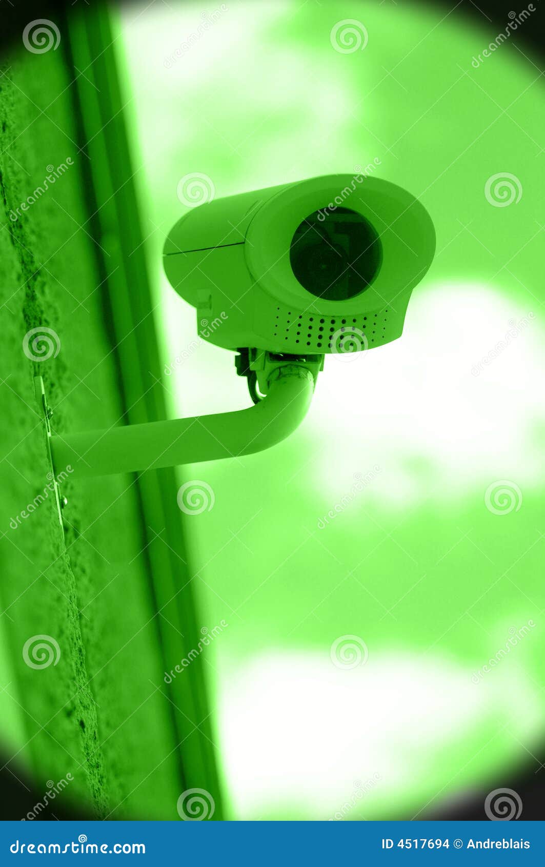 Nightvision of Surveillance Camera on Building Stock Photo - Image of ...