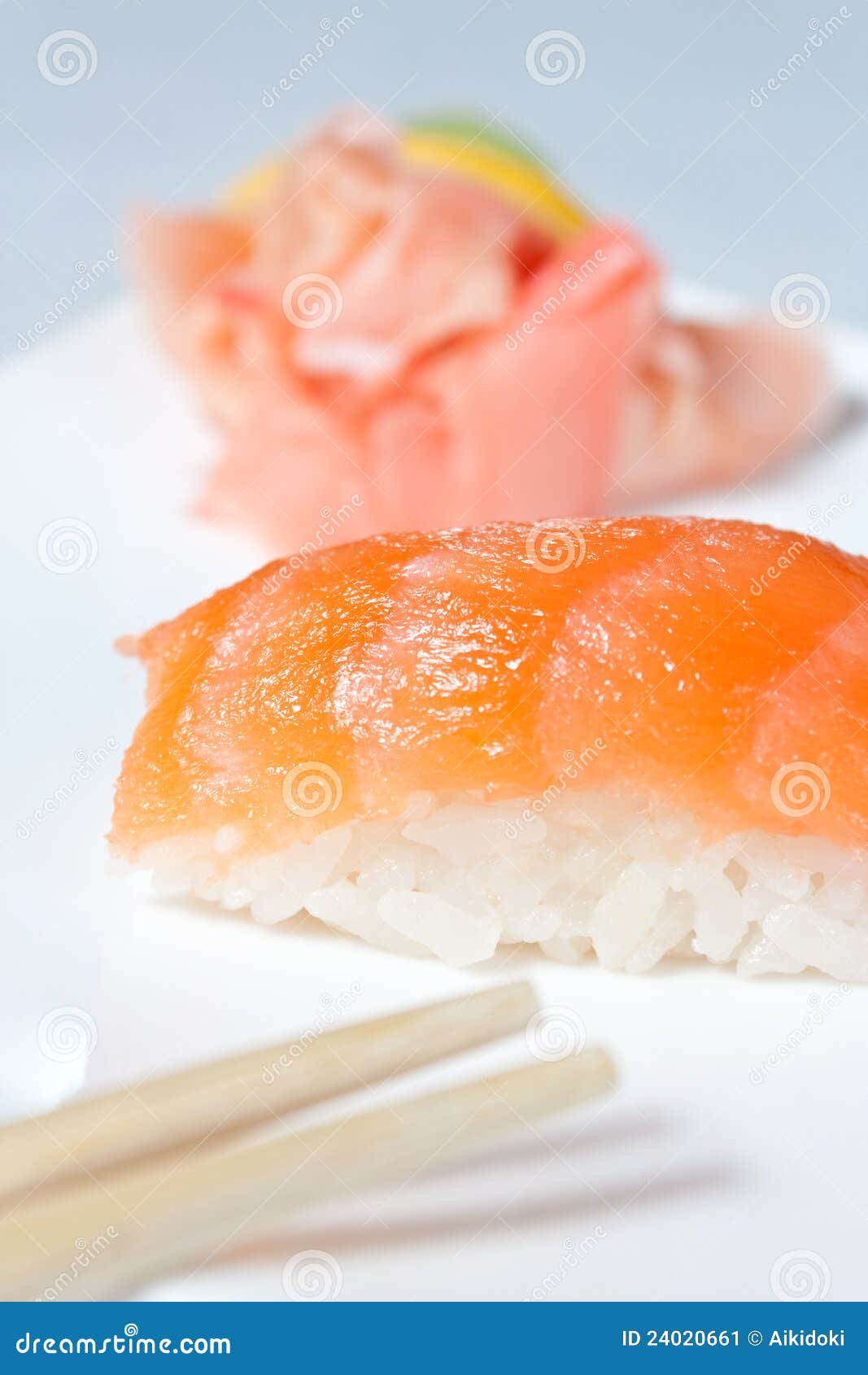 Nigiri Sushi with Salmon stock image. Image of delicious - 24020661