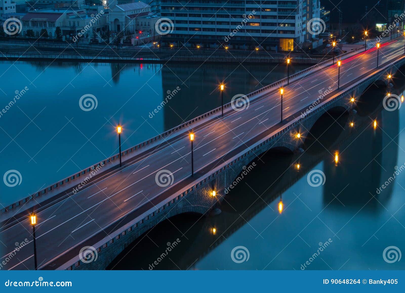 Nigth City Road in Gunma , Japan Stock Photo - Image of downtown ...