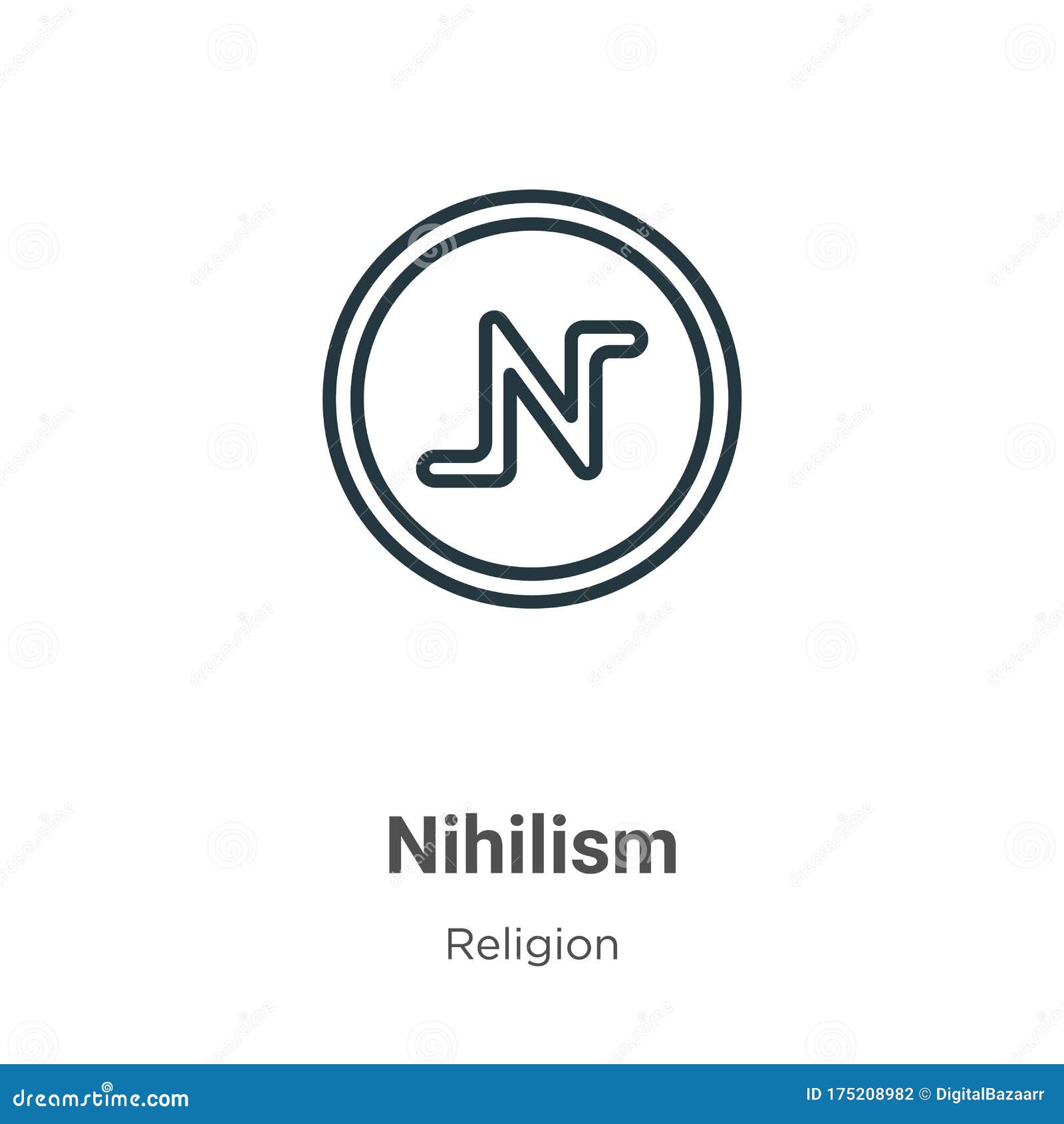 Nihilism Outline Vector Icon. Thin Line Black Nihilism Icon, Flat ...