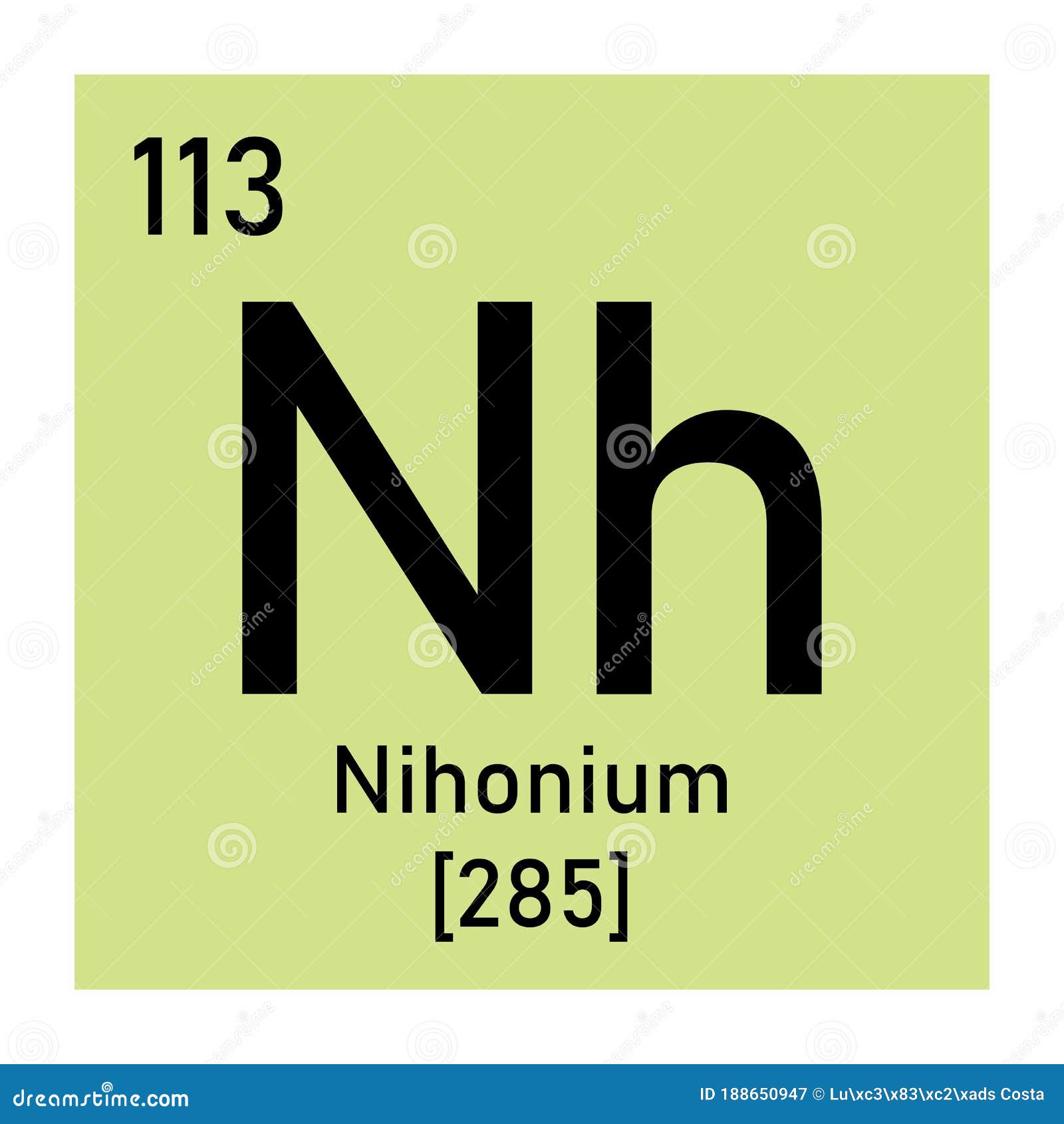 Nihonium Symbol. Chemical Element Of The Periodic Table. Vector Stock ...