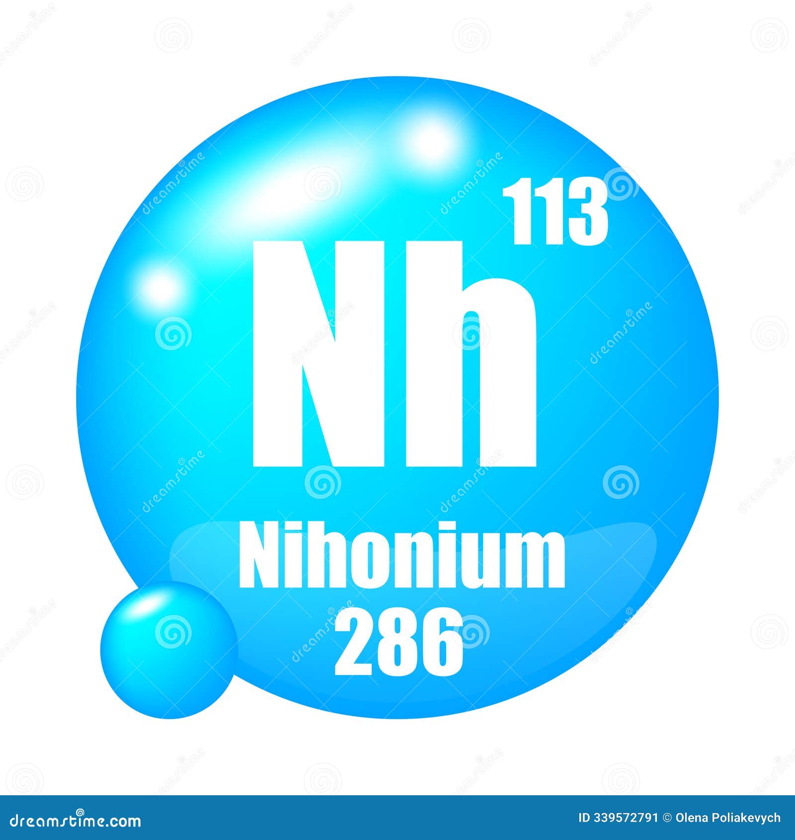 Nihonium Element Symbol. Atomic Number 113. Mass 286 Stock Illustration ...