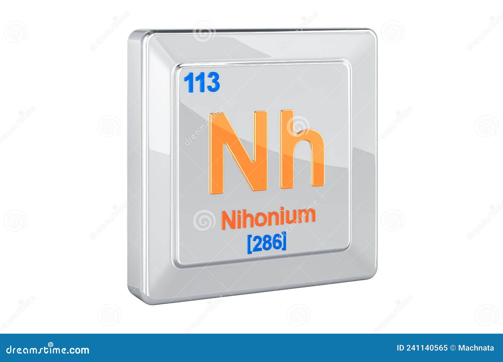 Nihonium, 3D Rendering Of Symbols Of The Elements Of The Periodic Table ...