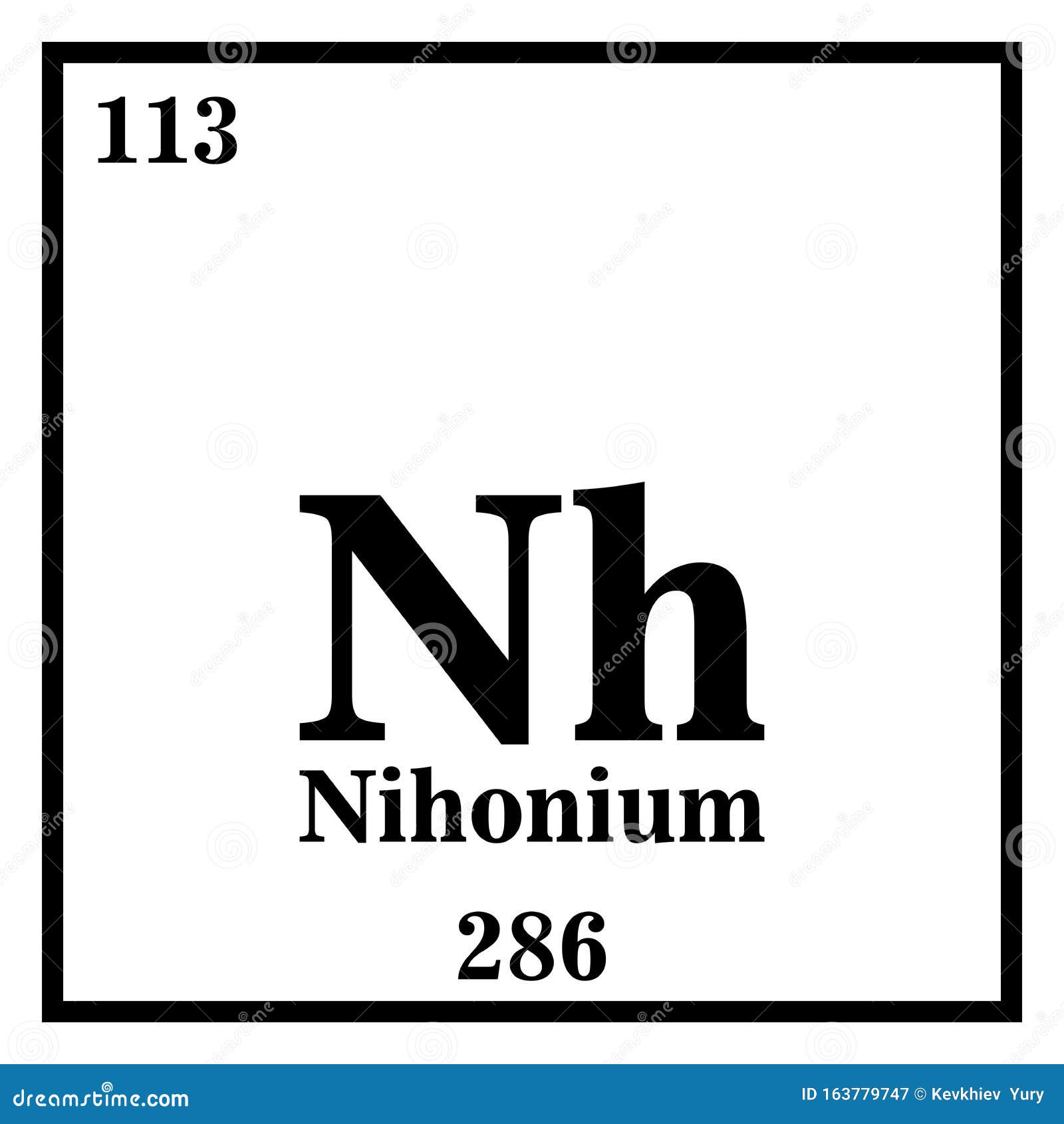 Nihonium On Periodic Table Of The Elements, With Element Symbol Nh ...