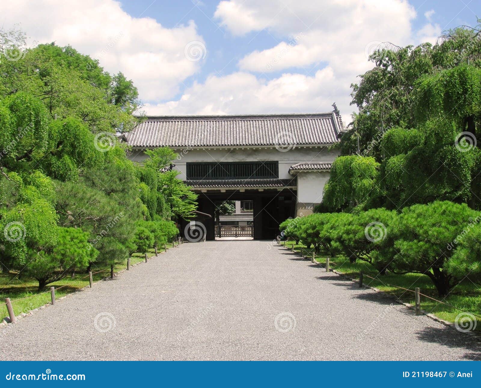 Nijo Castle Secondary Gate and Surrounding Garden Stock Image - Image ...