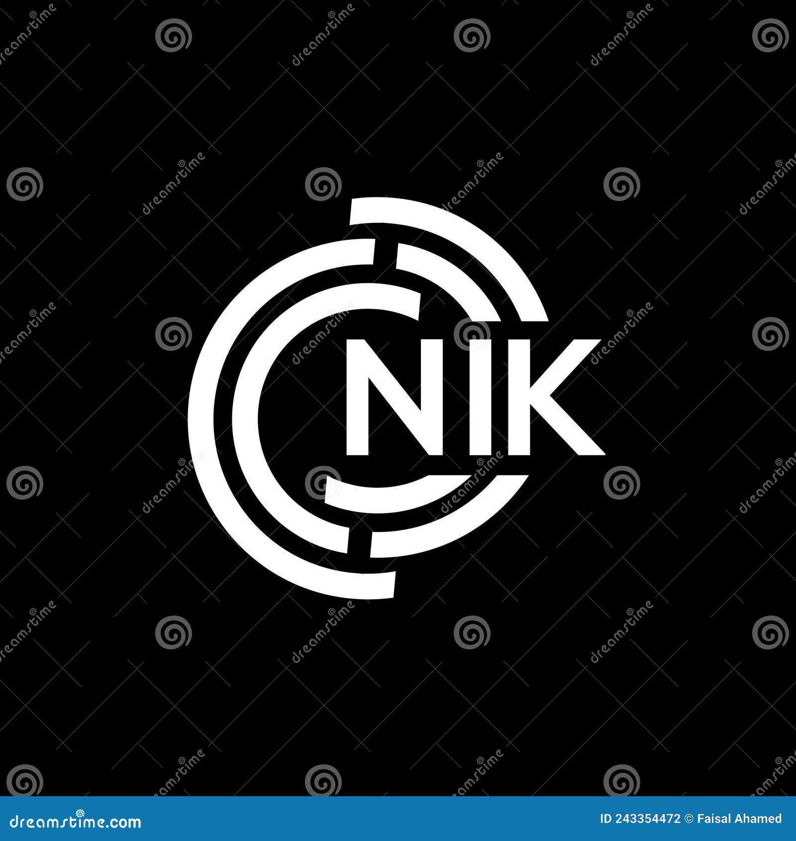 NIK Letter Logo Design. NIK Monogram Initials Letter Logo Concept Stock ...