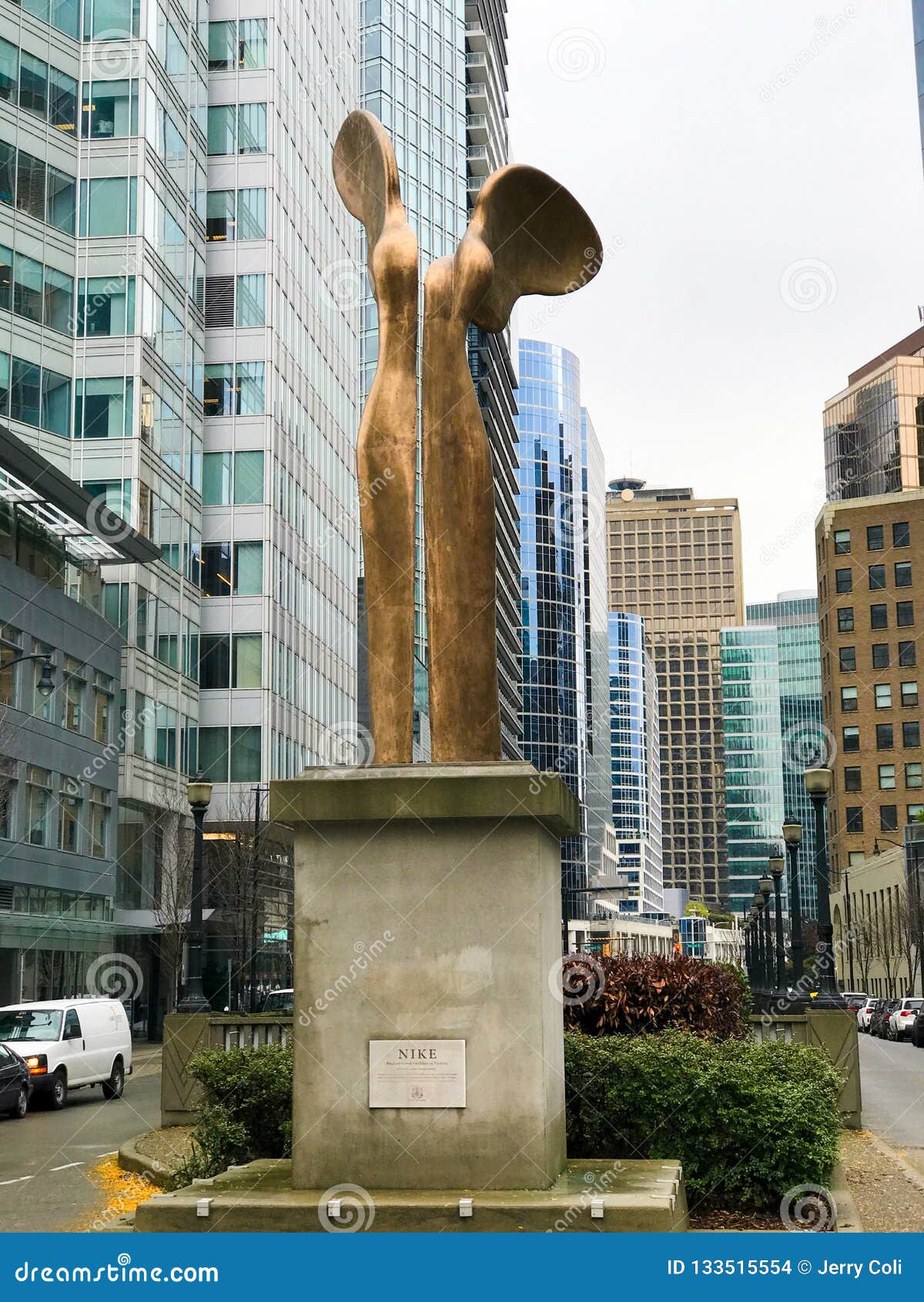 NIKE, Dea Greca Di Victory Statue, Vancouver, BC Immagine Stock ...