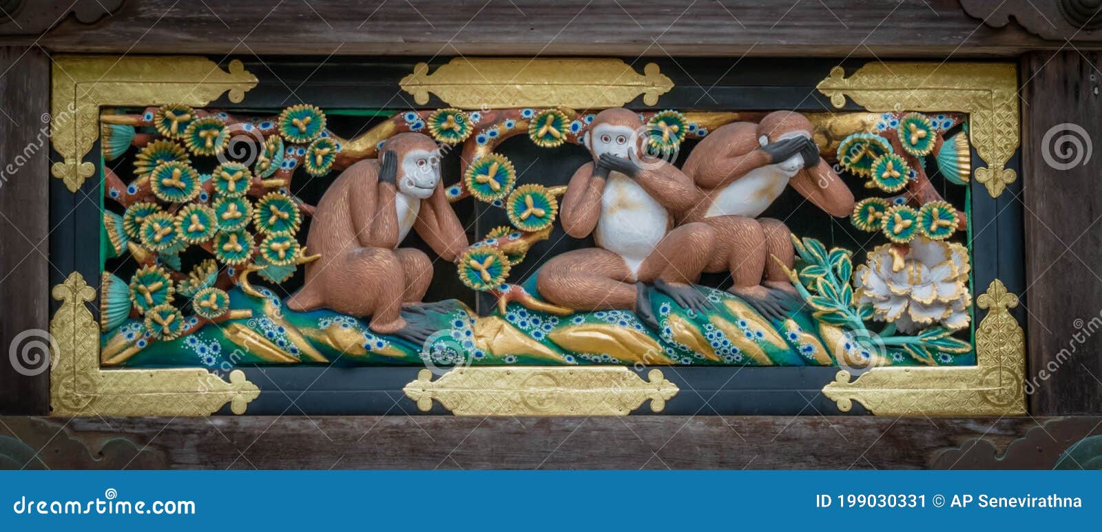 Three Wise Monkeys in Nikko, Japan Stock Image - Image of city ...