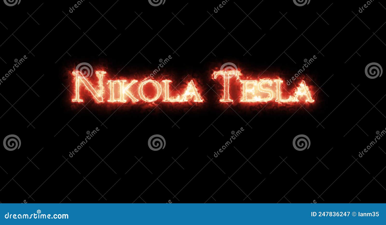 Nikola Tesla Written with Fire. Loop Stock Video - Video of danger ...