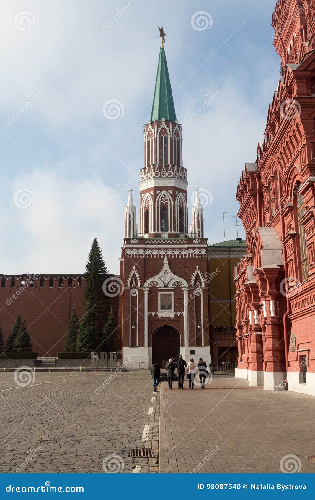 Nikolskaya Tower on the Red Square in Moscow Stock Photo - Image of ...