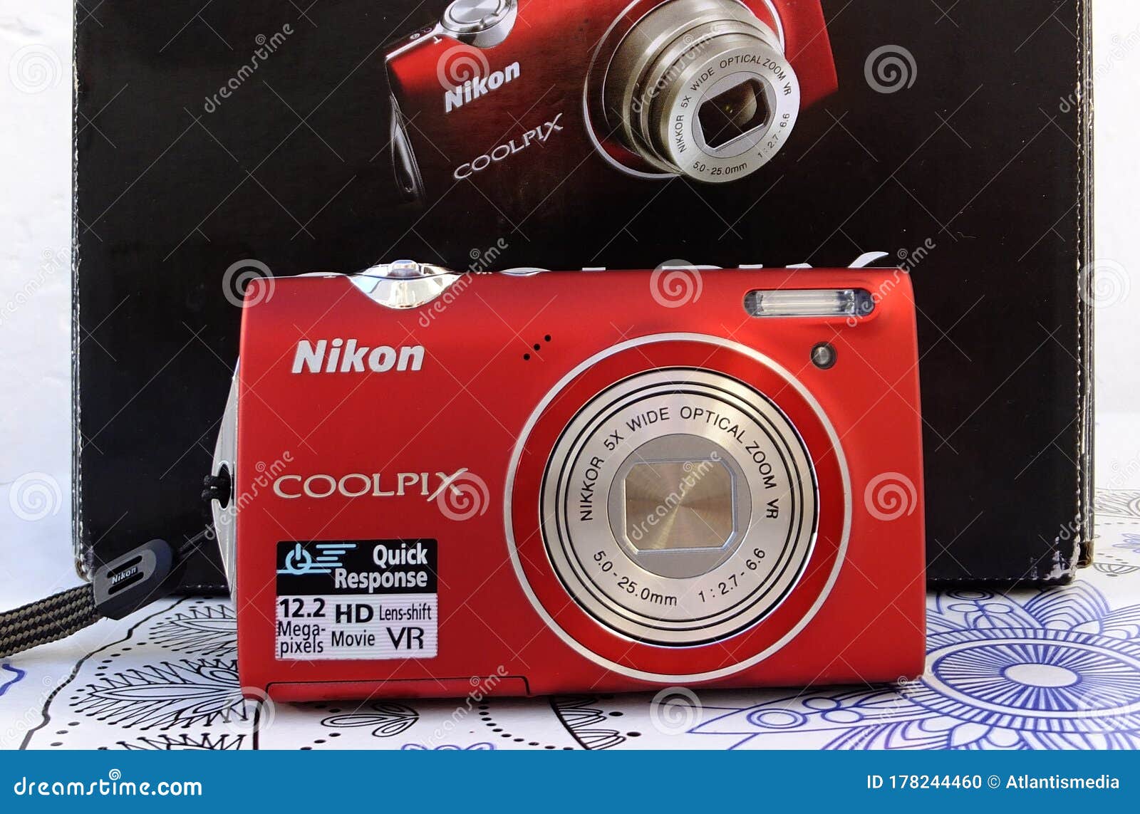 Modern Nikon Coolpix Compact Camera in Red Editorial Image - Image of ...