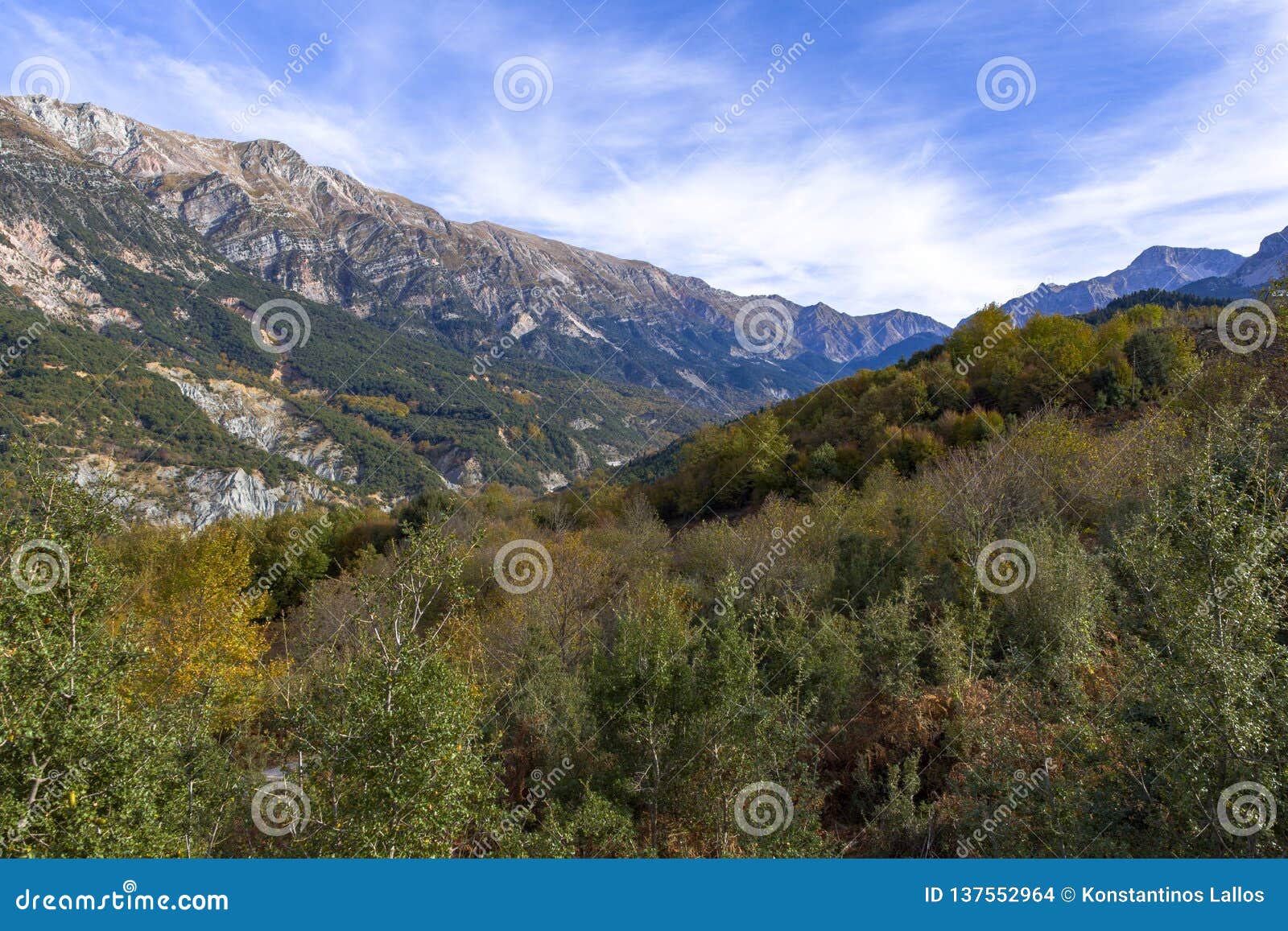 Tzoumerka Mountain Range & Its Basin at Autumn. Stock Photo - Image of ...