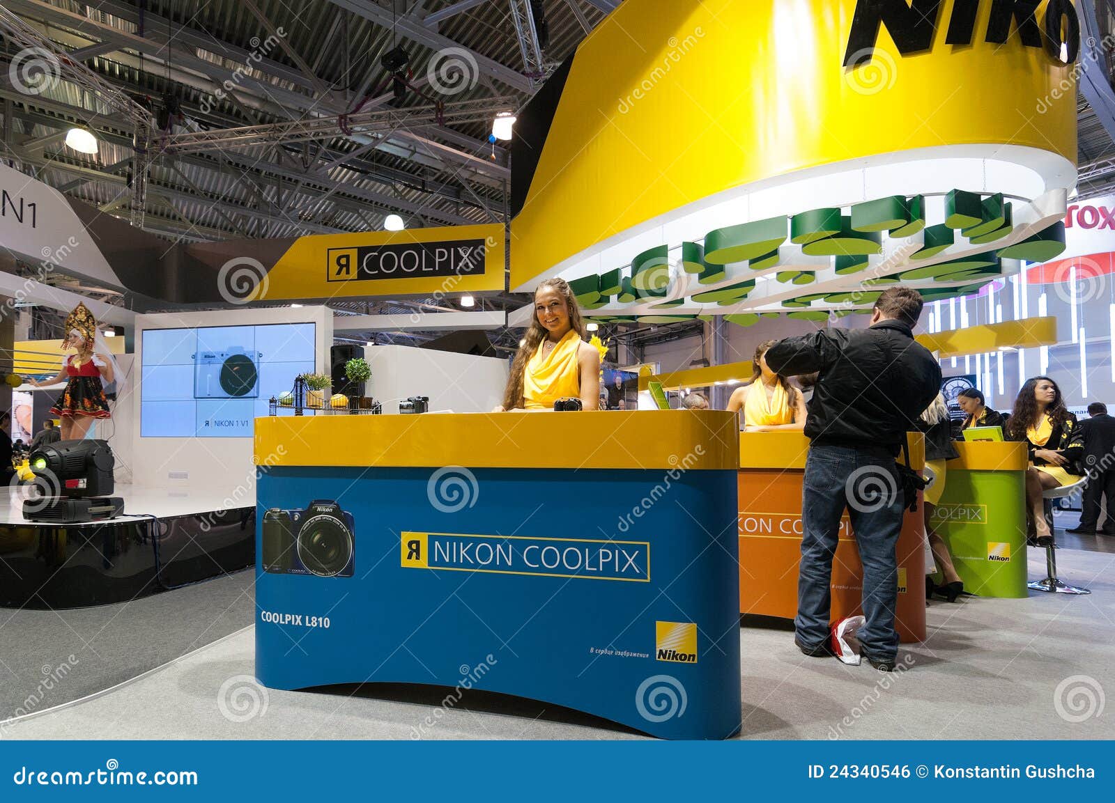 Nikon stand editorial photo. Image of camera, girl, electronics - 24340546