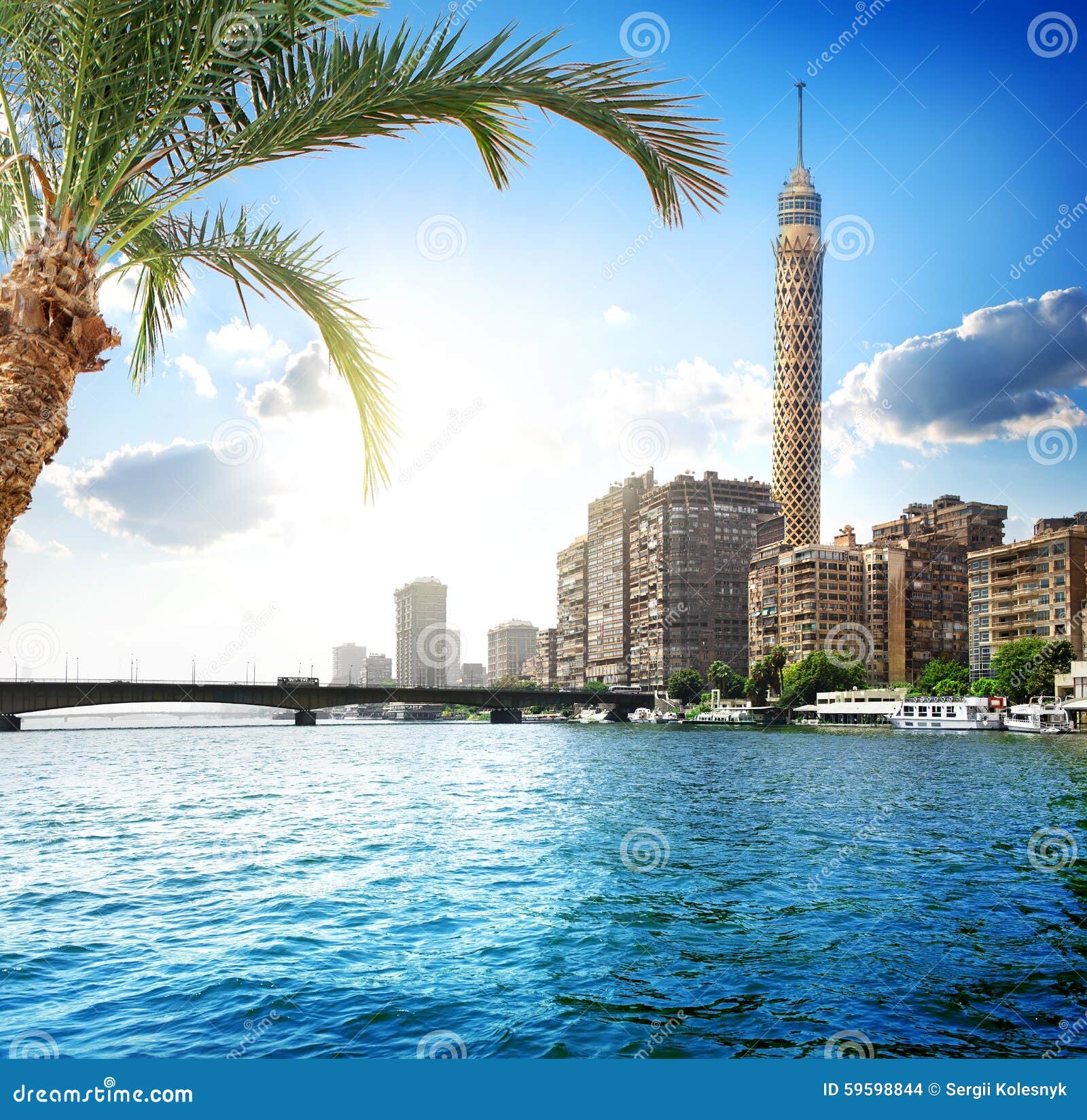 Nile in Cairo stock photo. Image of highrise, east, river - 59598844