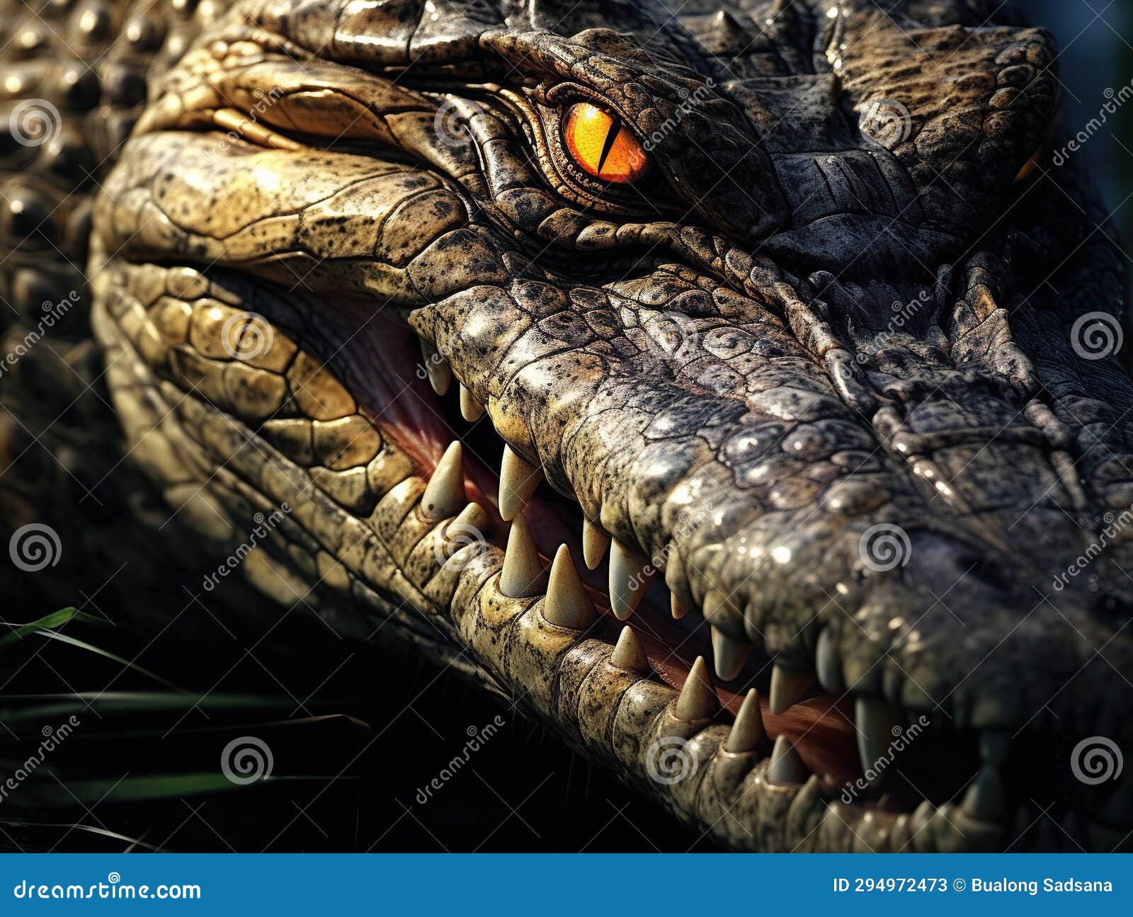 Nile Crocodile or Common Crocodile Made with Generative AI Illustration ...