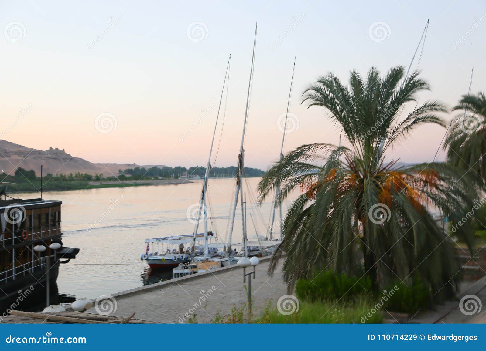Nile River - Aswan Egypt editorial stock image. Image of natural ...
