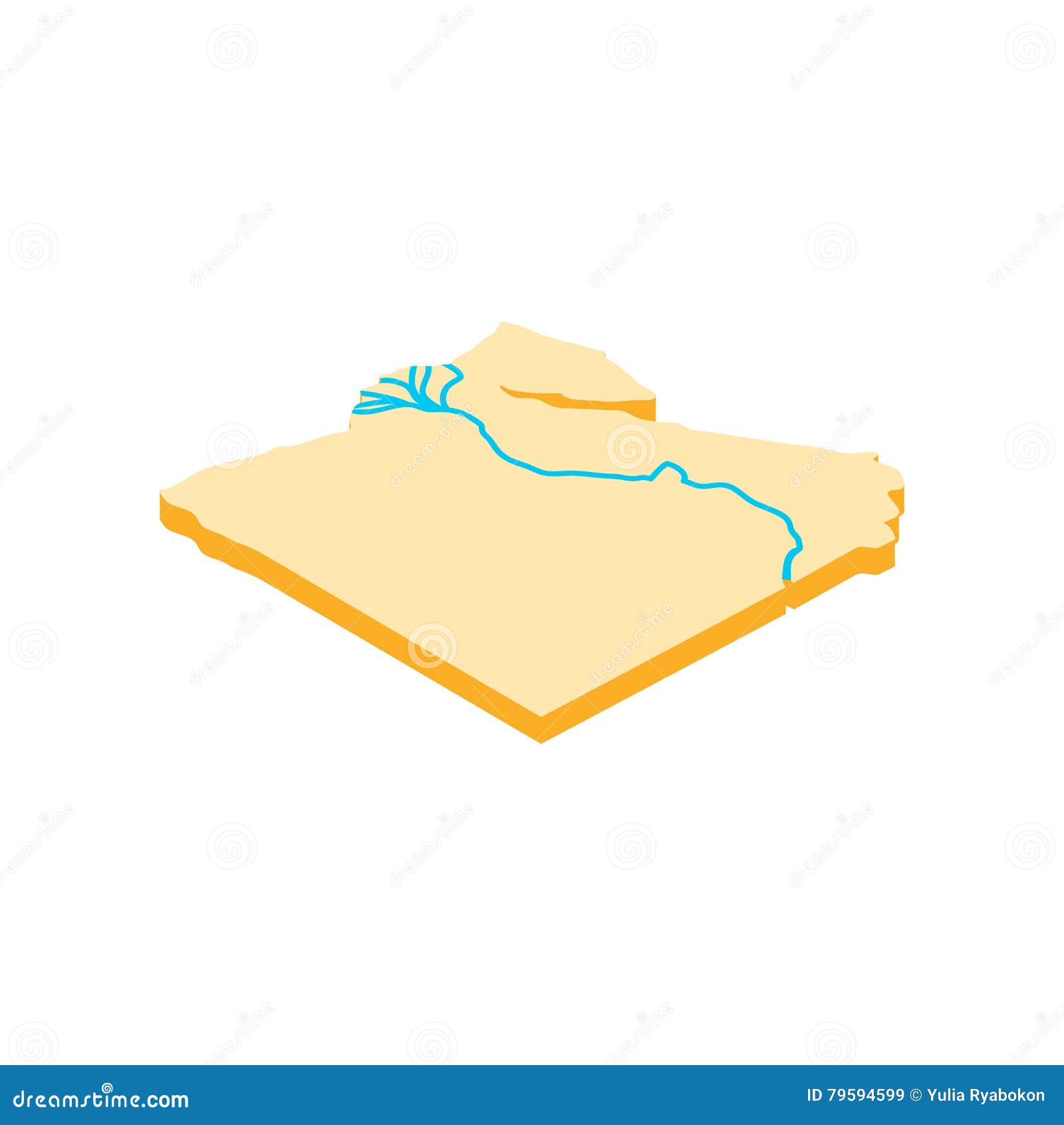 Nile River Symbol, Isometrisk Stil 3d Vektor Illustrationer ...