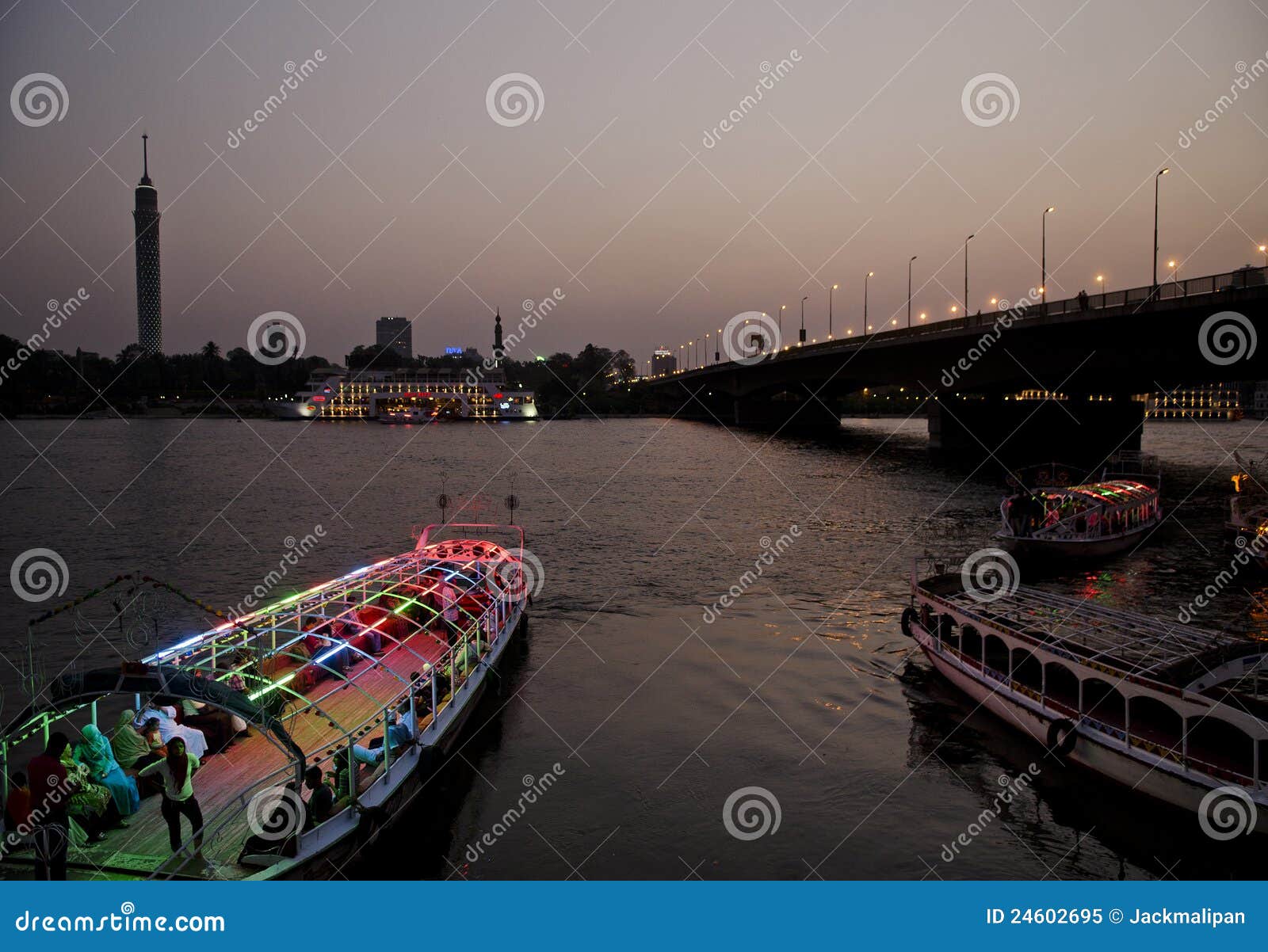 Nile Riverside with Boats Cairo Egypt Editorial Image - Image of ...