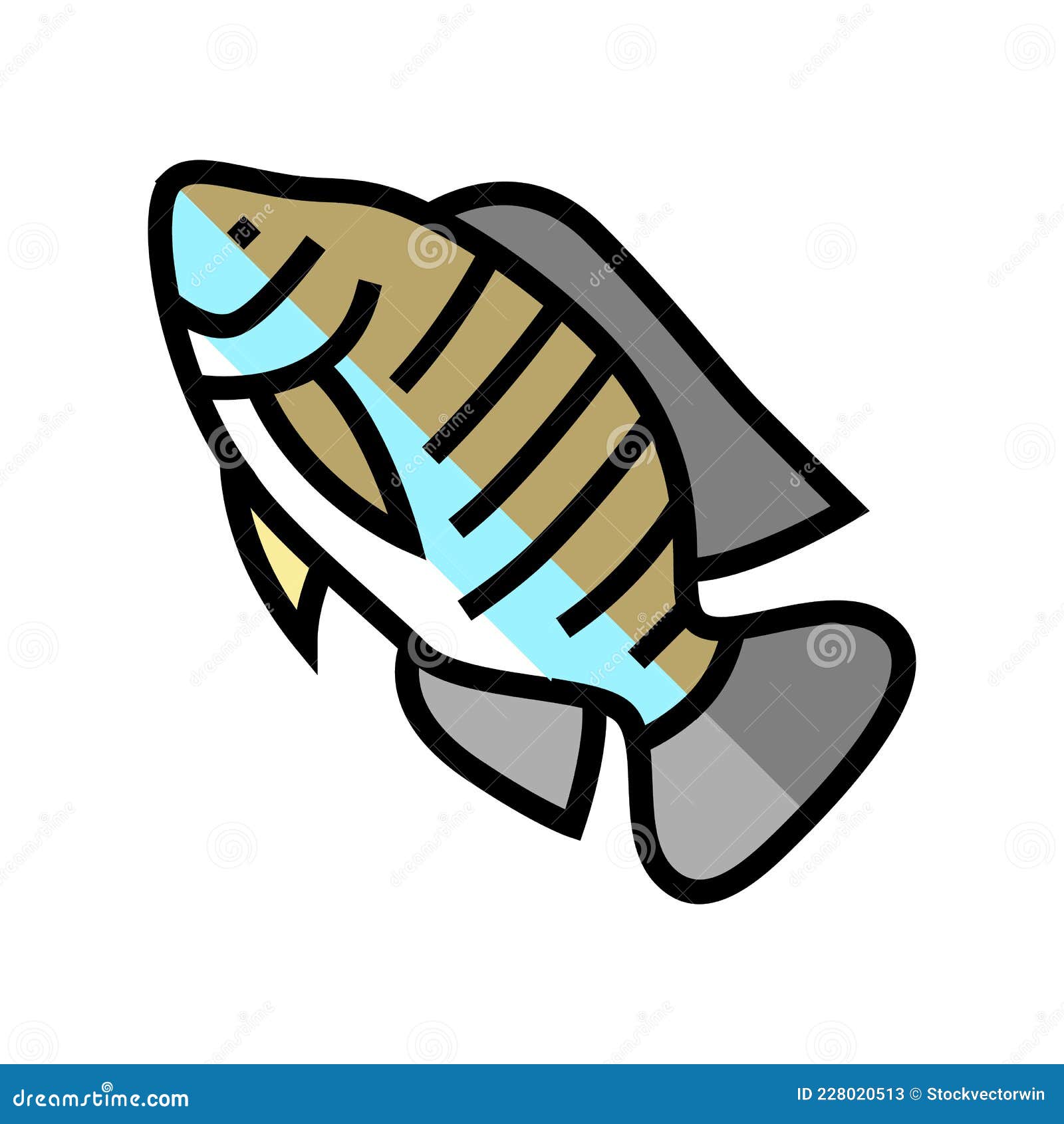 Nile Tilapia Color Icon Vector Illustration Stock Vector - Illustration ... Nile Tilapia Color Icon Vector Illustration Stock Vector - Illustration ...