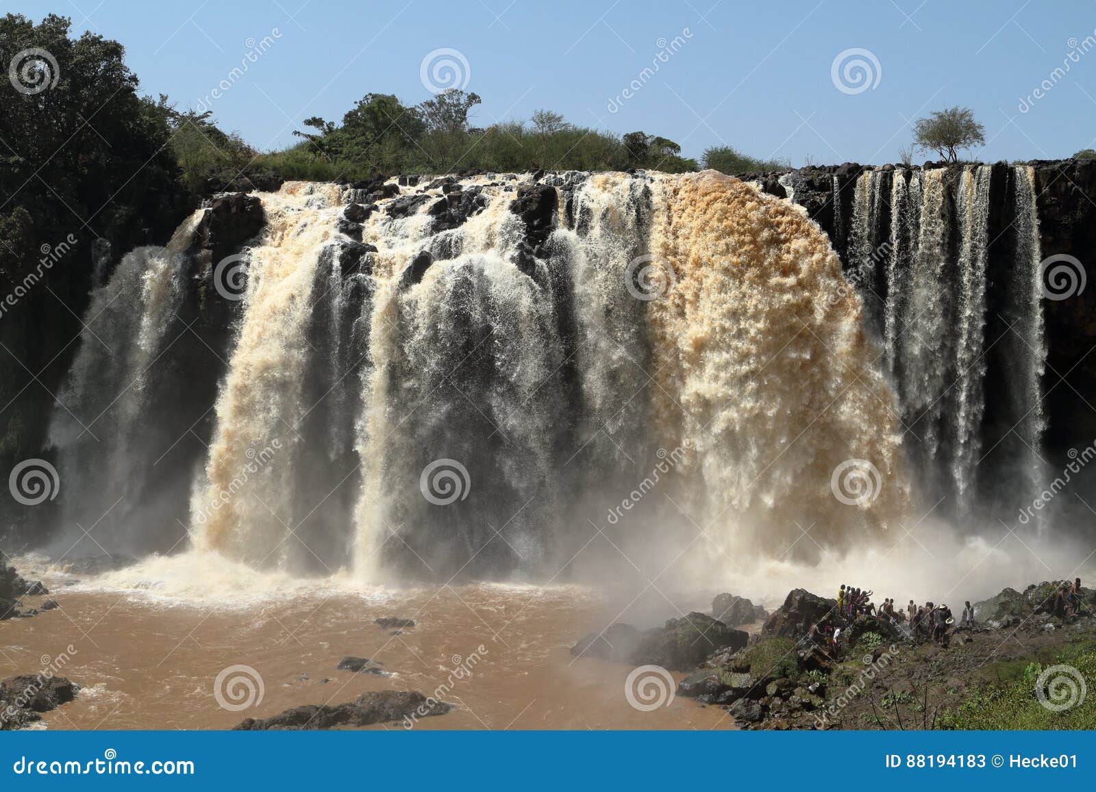 The Nile Waterfall Tisissat in Ethiopia Stock Image - Image of bahir ...