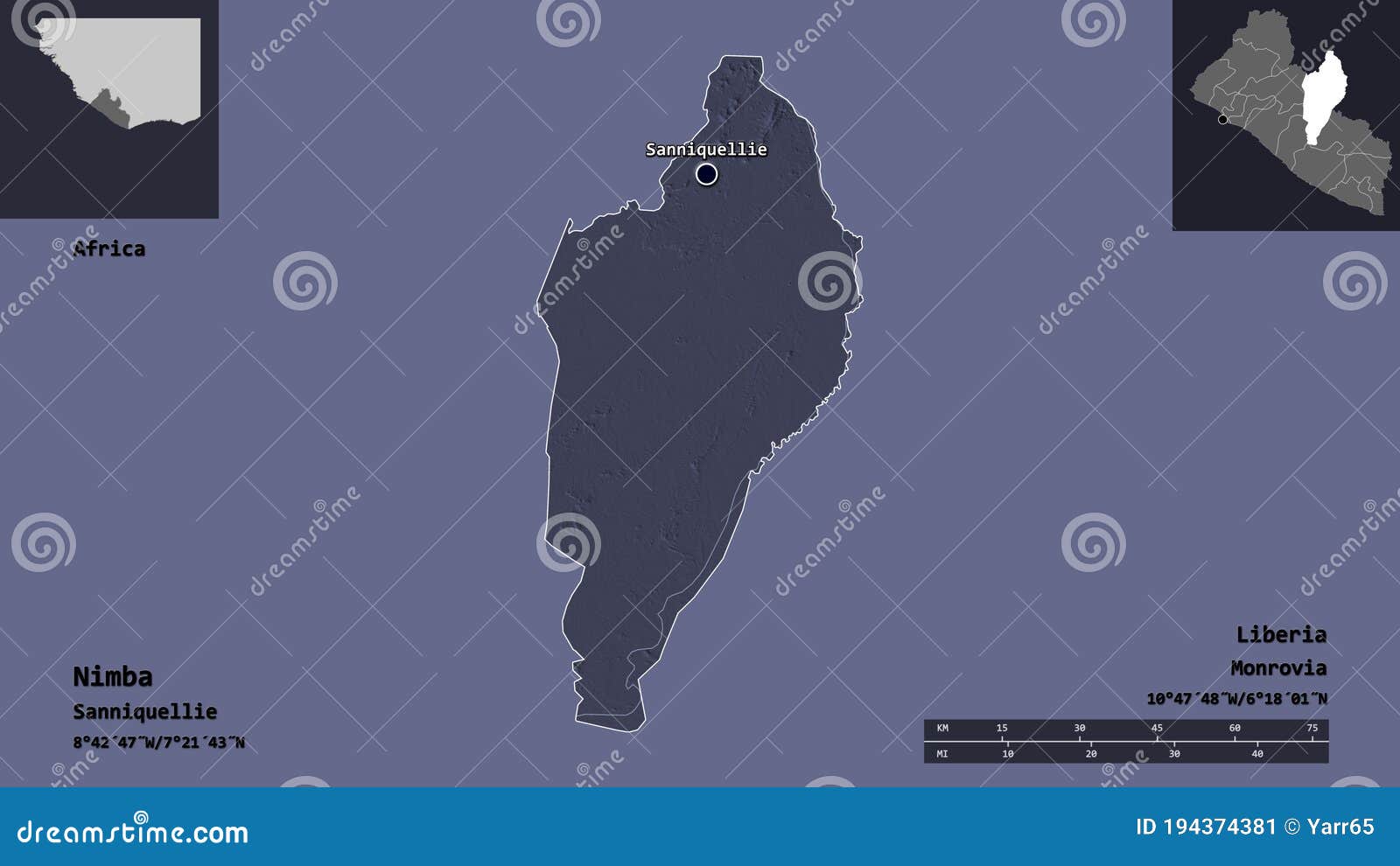 Nimba, County of Liberia,. Previews. Administrative Stock Illustration ...