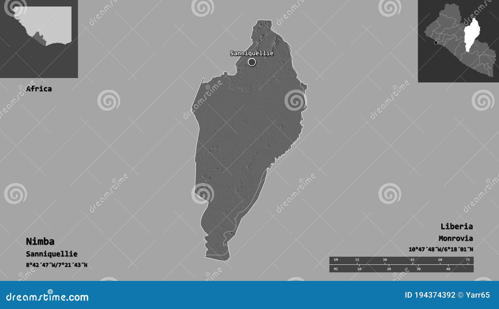 Nimba, County of Liberia,. Previews. Bilevel Stock Illustration ...