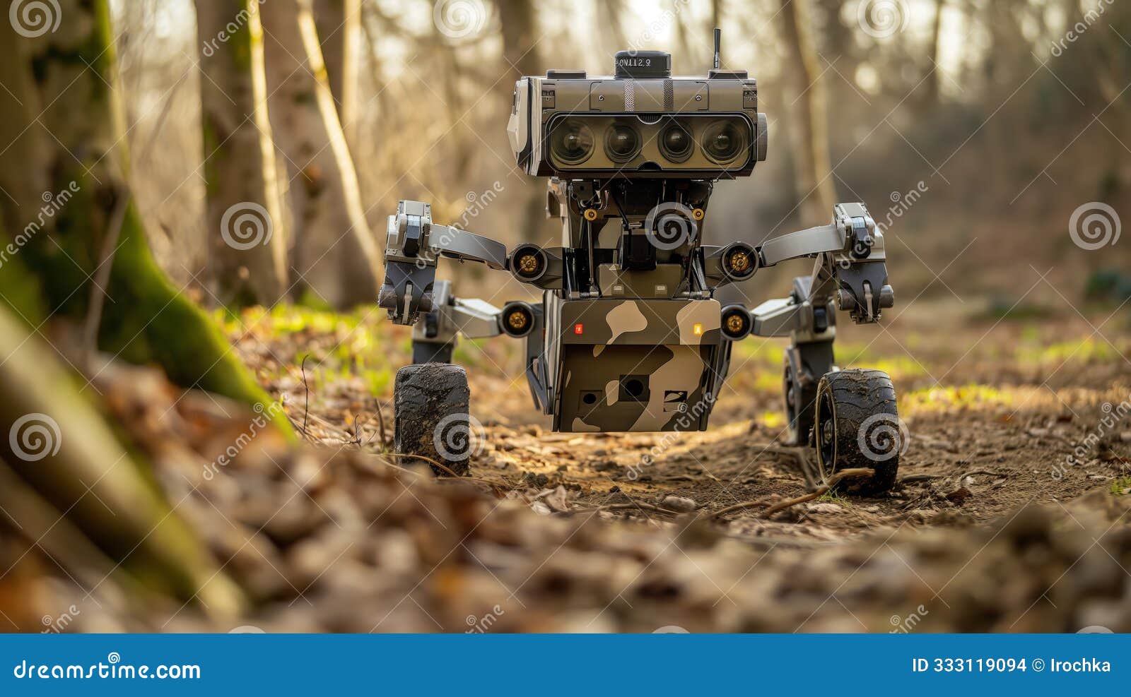 Nimble Bipedal Exploration Robot with Adaptive Camera in a Forest Stock ...