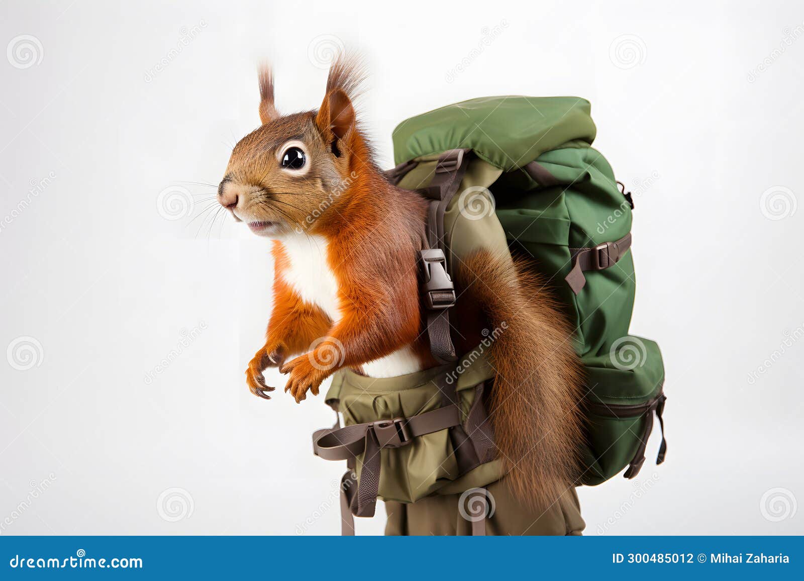 Nimble Squirrel with Backpack Portrait. Generative AI Illustration ...
