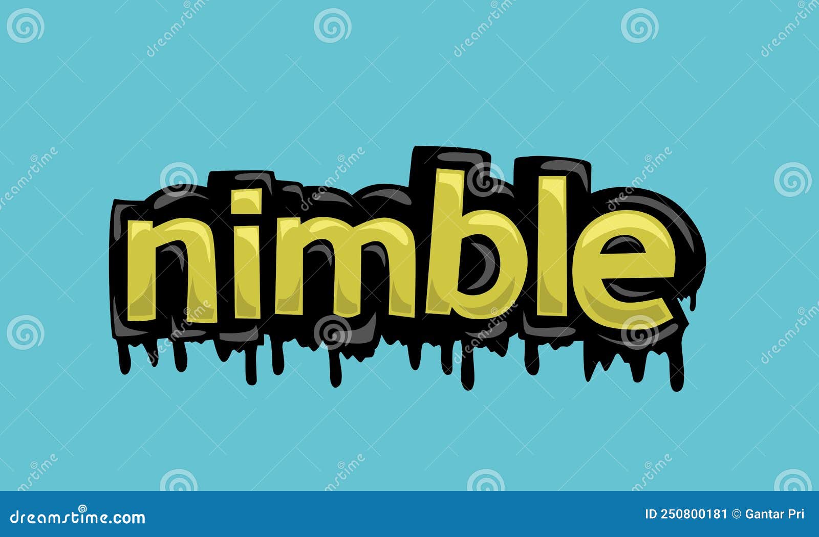 NIMBLE Writing Vector Design On Blue Background | CartoonDealer.com ...