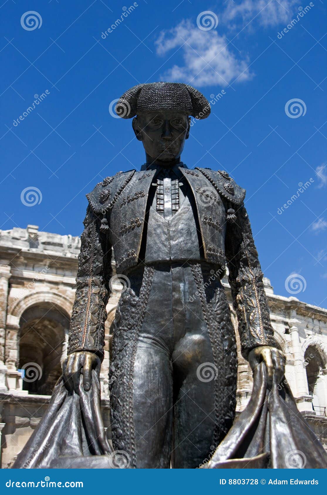 Nimes Colosseum - Matador Statue Stock Photo - Image of colosseum ...