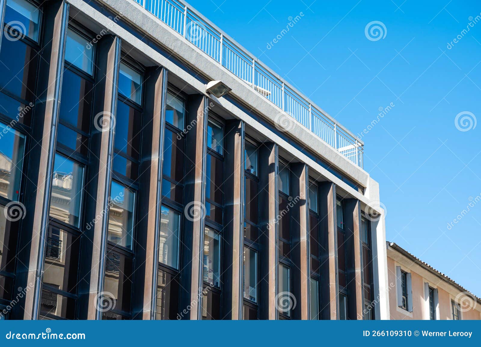 Nimes, Occitanie, France, Rectangular Patterns of the Windows of a ...