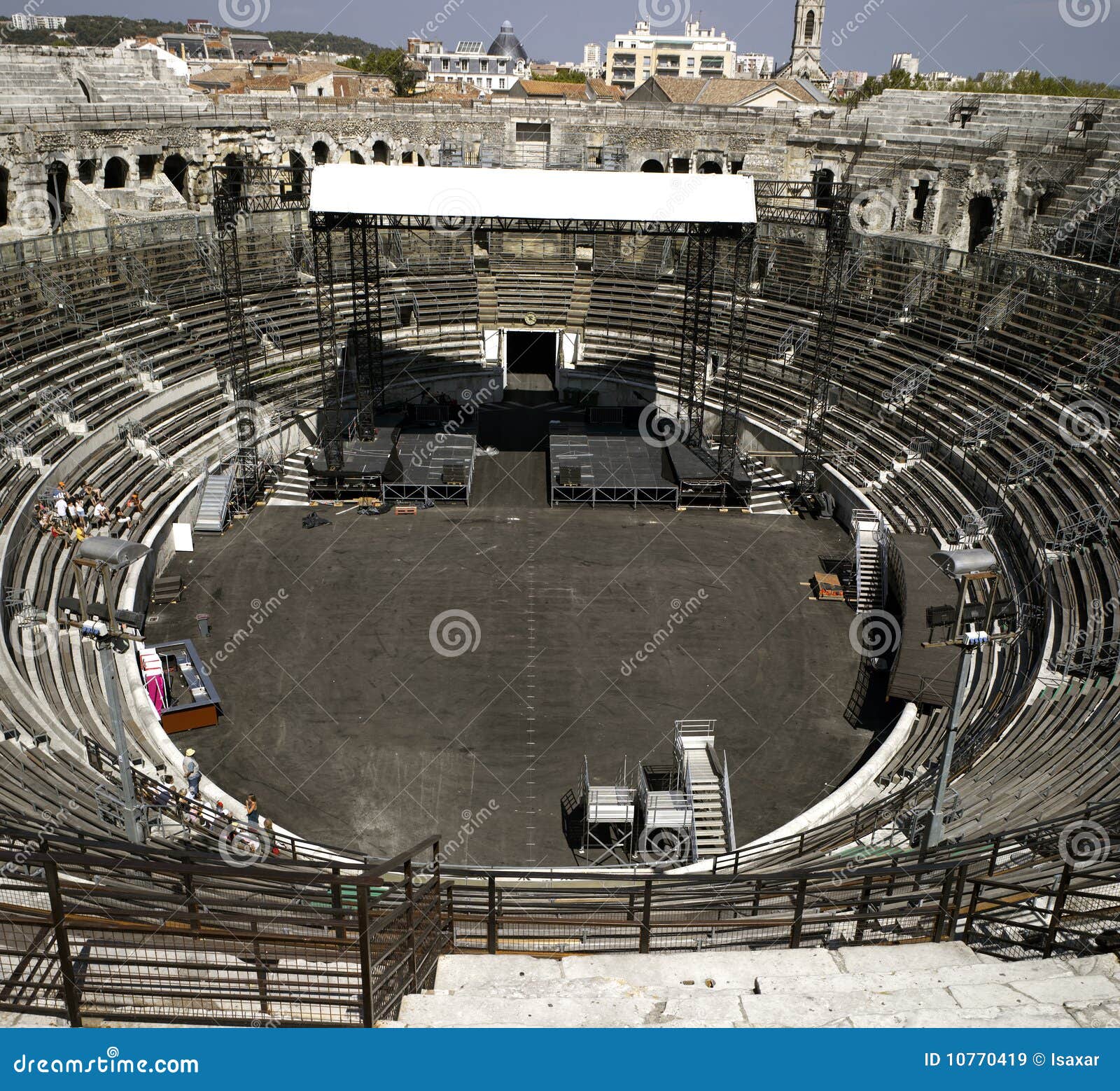 Nimes: the Roman Amphitheater Stock Image - Image of amphitheater ...
