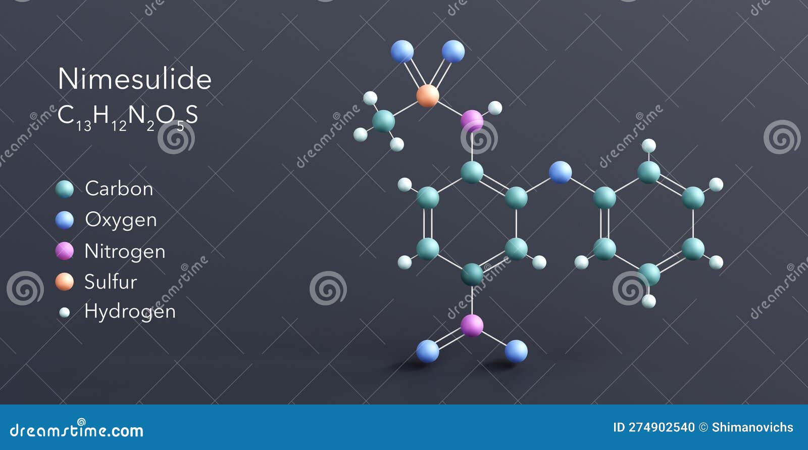 Nimesulide Molecule Structure Royalty-Free Stock Photo | CartoonDealer ...