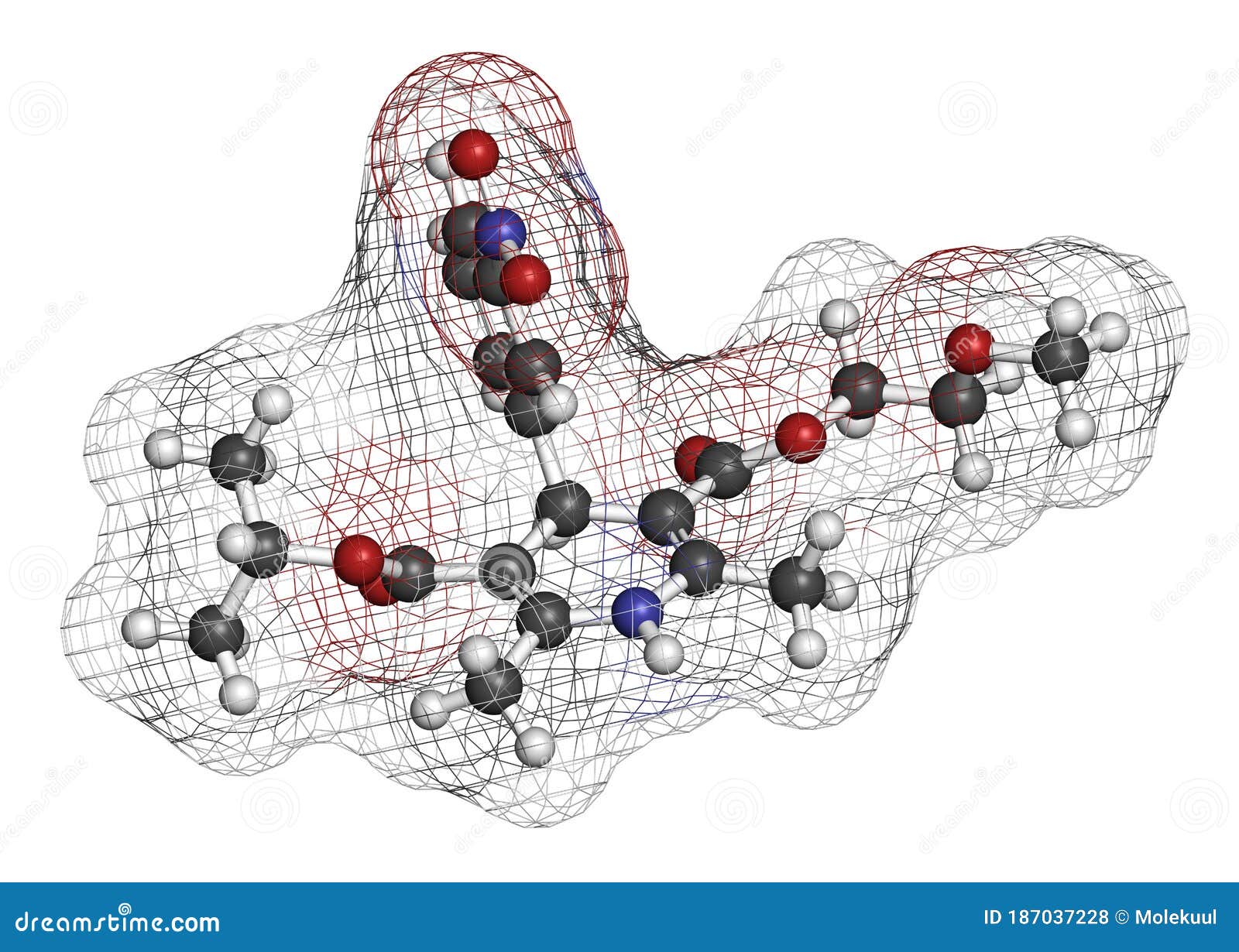 Nimodopine Vasospasm Drug Molecule. 3D Rendering Stock Illustration ...