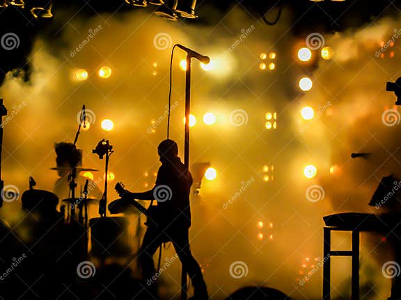 NIN Band Performing on Stage Stock Photo - Image of guitar, musician ...